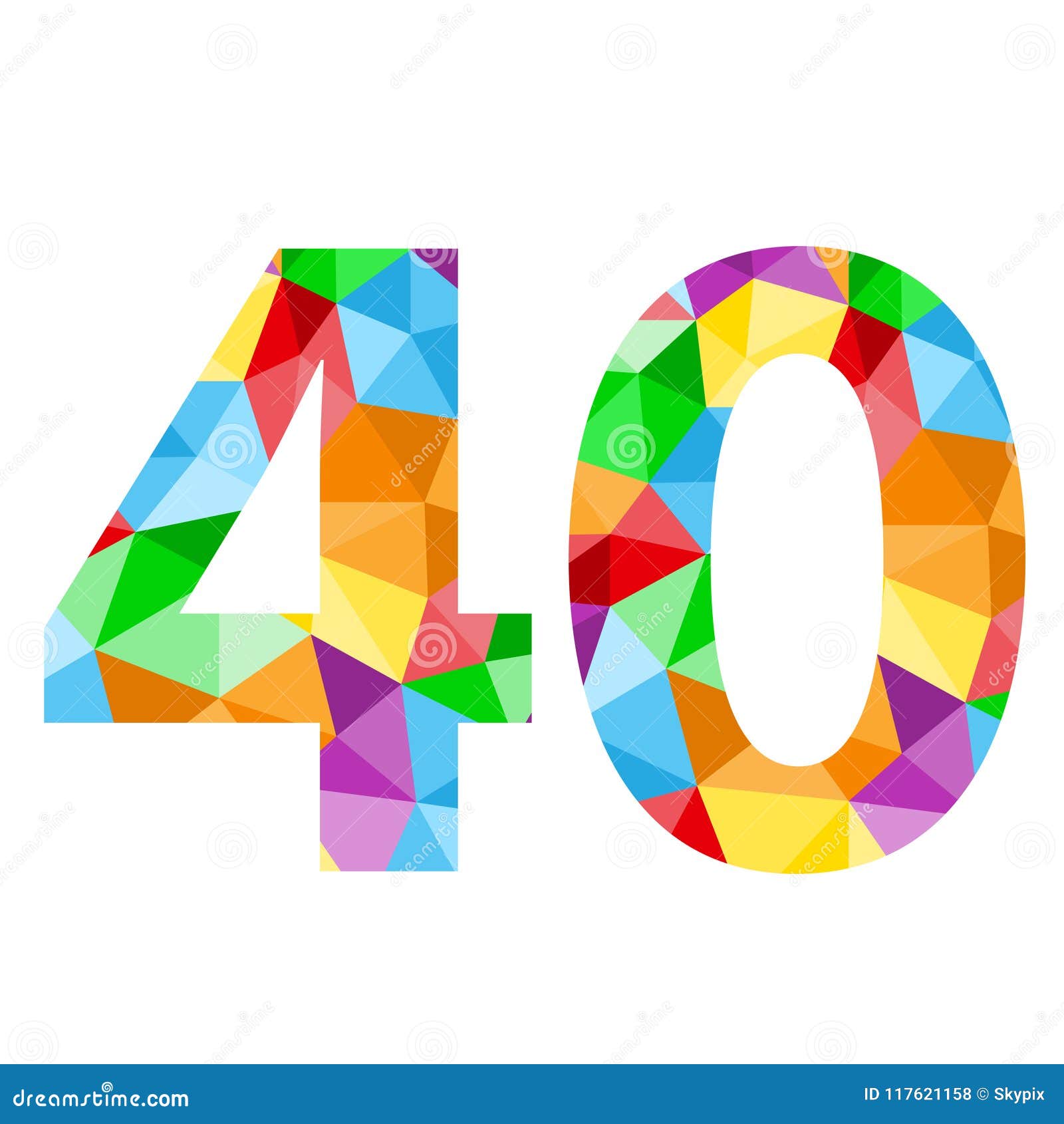 Number 40 Icon with Colorful Polygon Pattern Stock Vector ... Number 40 Icon with Colorful Polygon Pattern Stock Vector ...