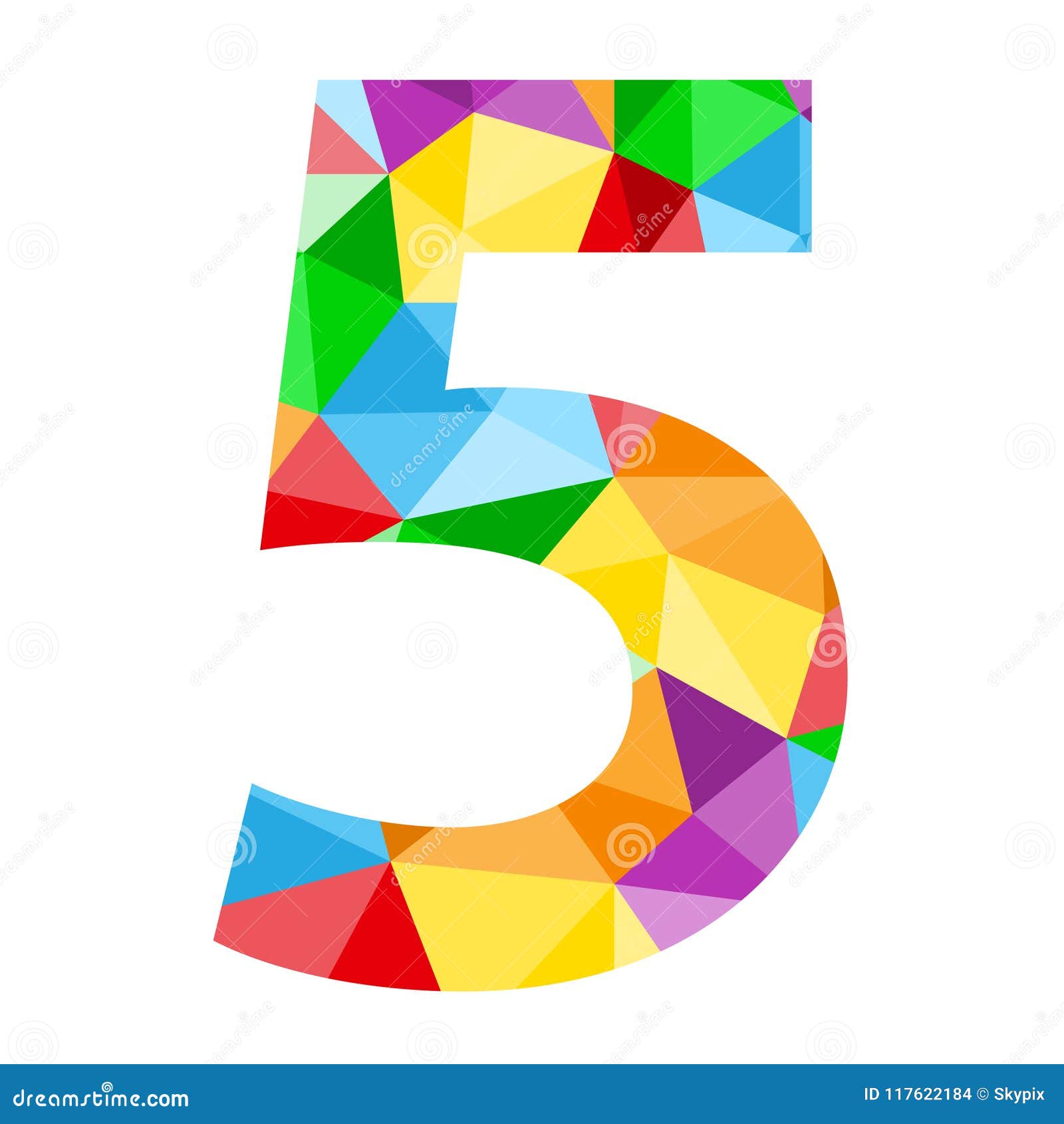 Number 5 Icon with Colorful Polygon Pattern Stock Vector - Illustration ... Number 5 Icon with Colorful Polygon Pattern Stock Vector - Illustration ...