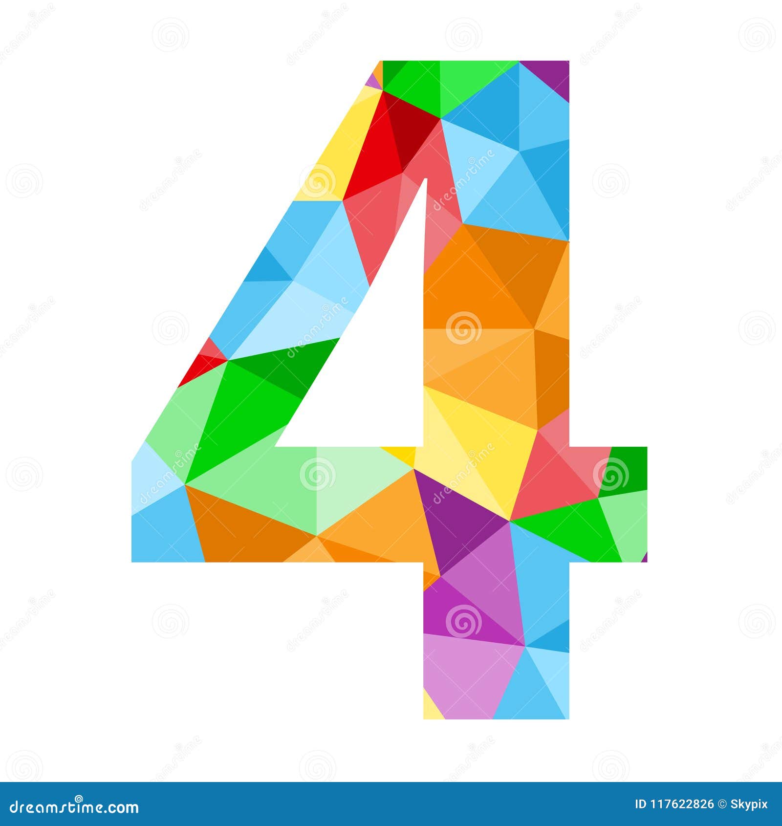 Number 4 Icon with Colorful Polygon Pattern Stock Vector - Illustration ... Number 4 Icon with Colorful Polygon Pattern Stock Vector - Illustration ...