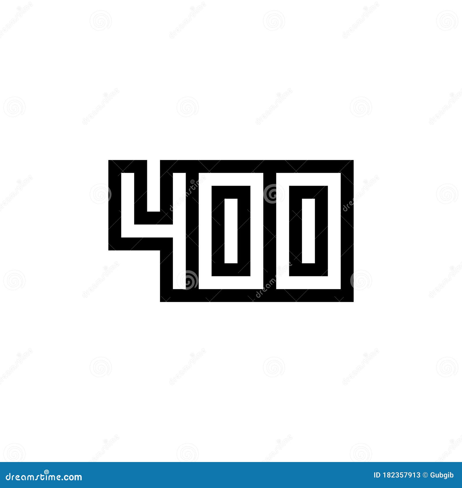 Number 400 Icon Design With Black And White Background Cartoon Vector ...