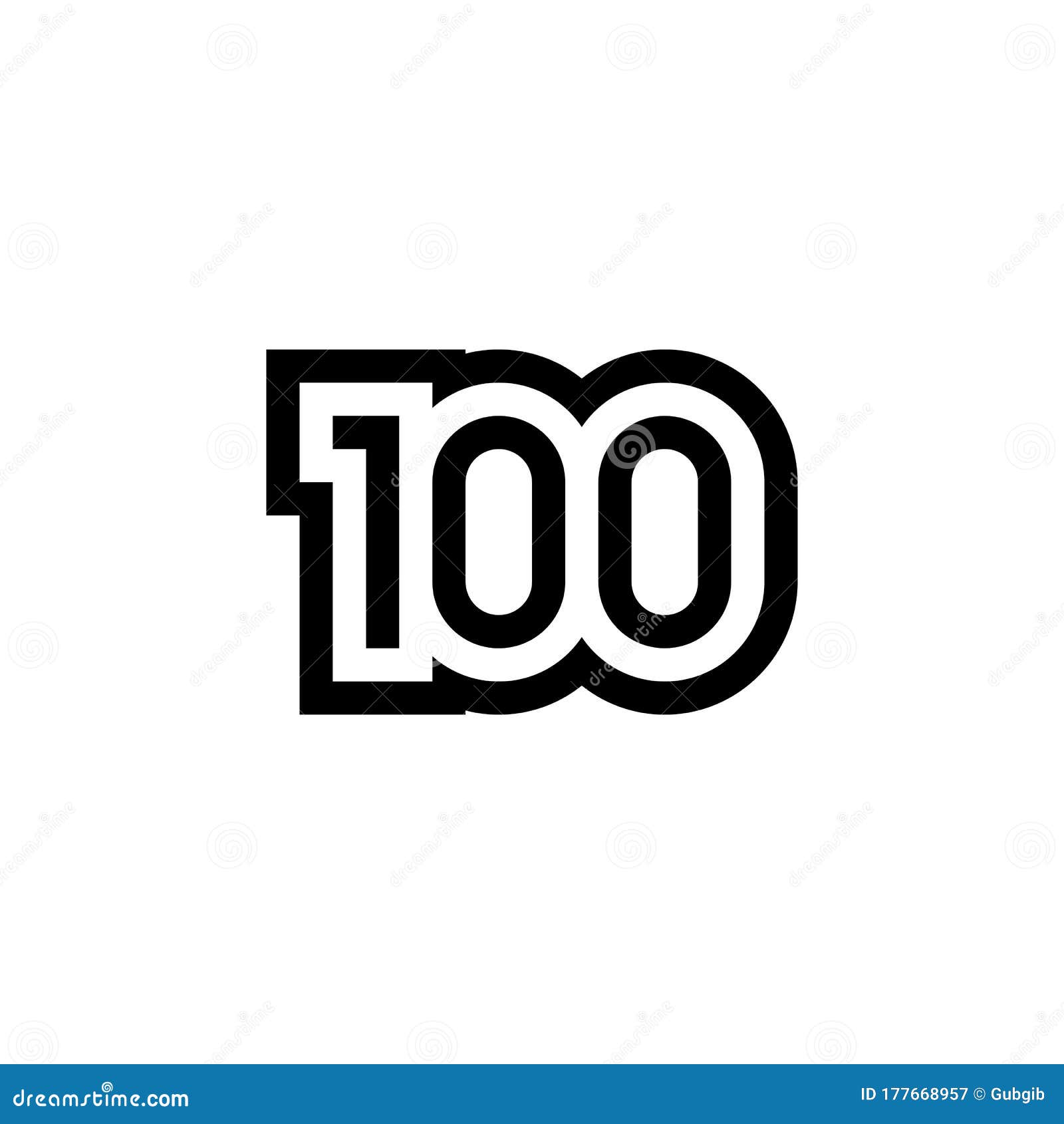 Number 100 icon design stock vector. Illustration of shape - 177668957
