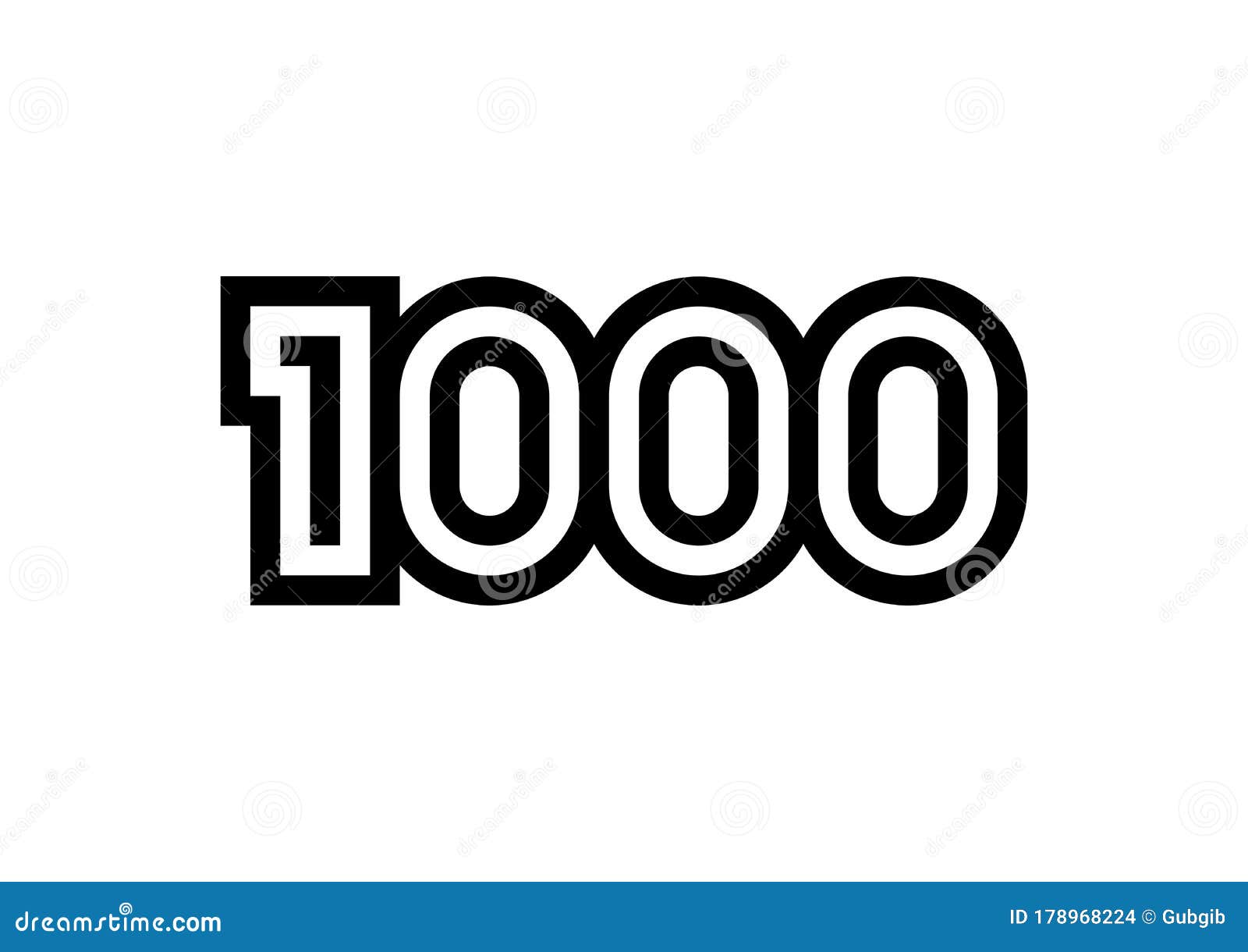 Number 1000 icon design stock vector. Illustration of font - 178968224