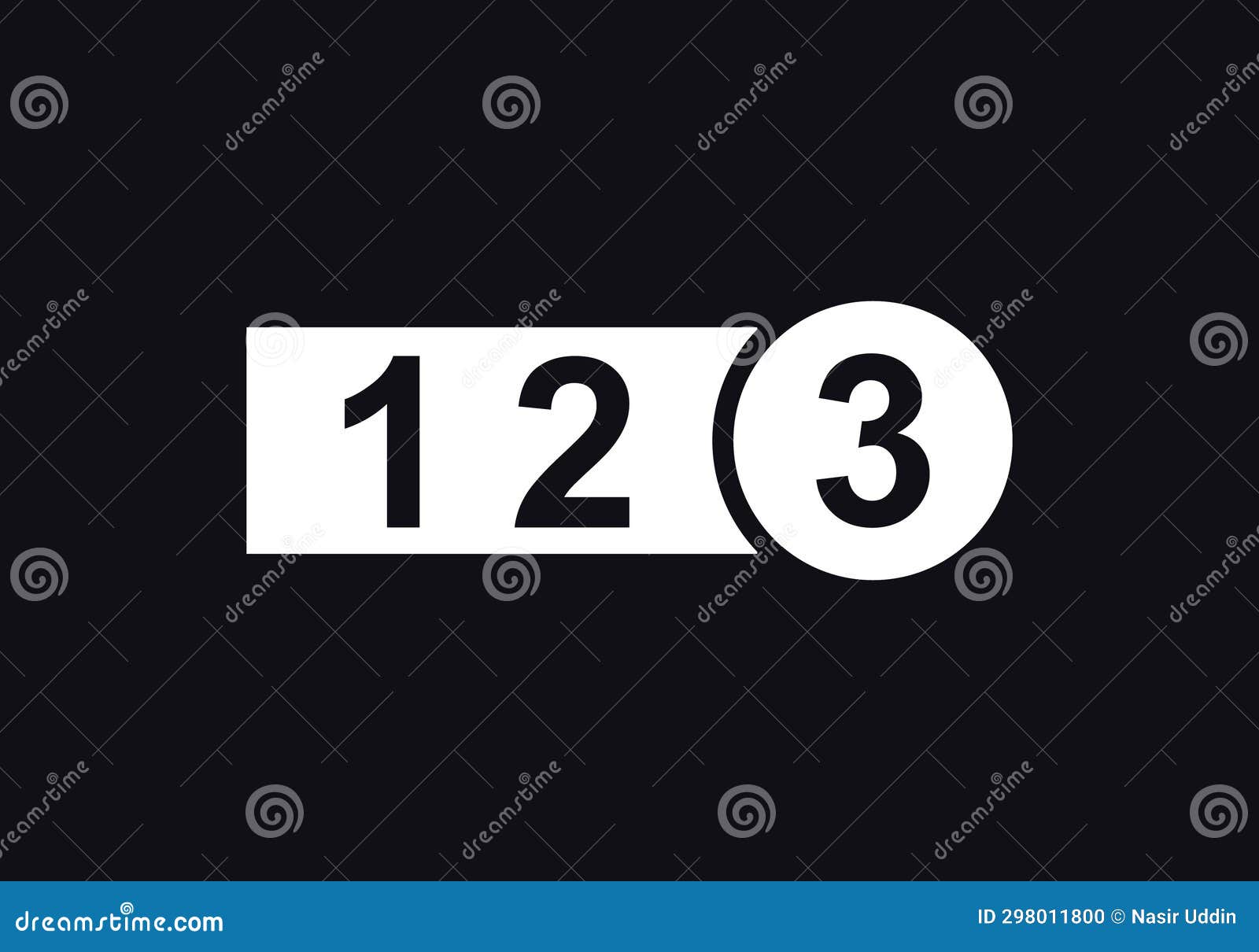 Number 1234 Icon Logo Design Vector Template. Red and Black Number 1234 ...