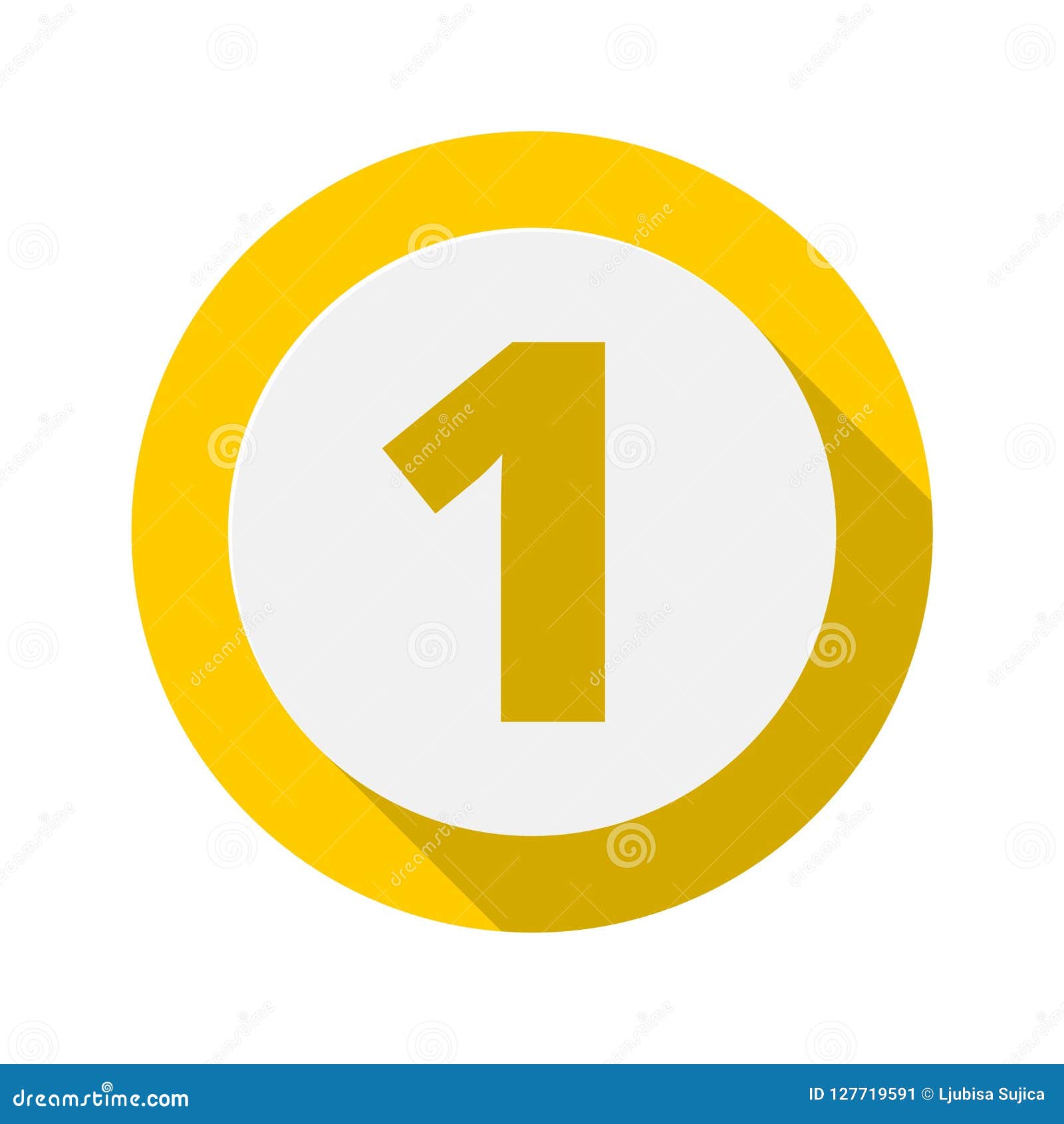 Number 1 Icon with Long Shadow Stock Vector - Illustration of flat ...