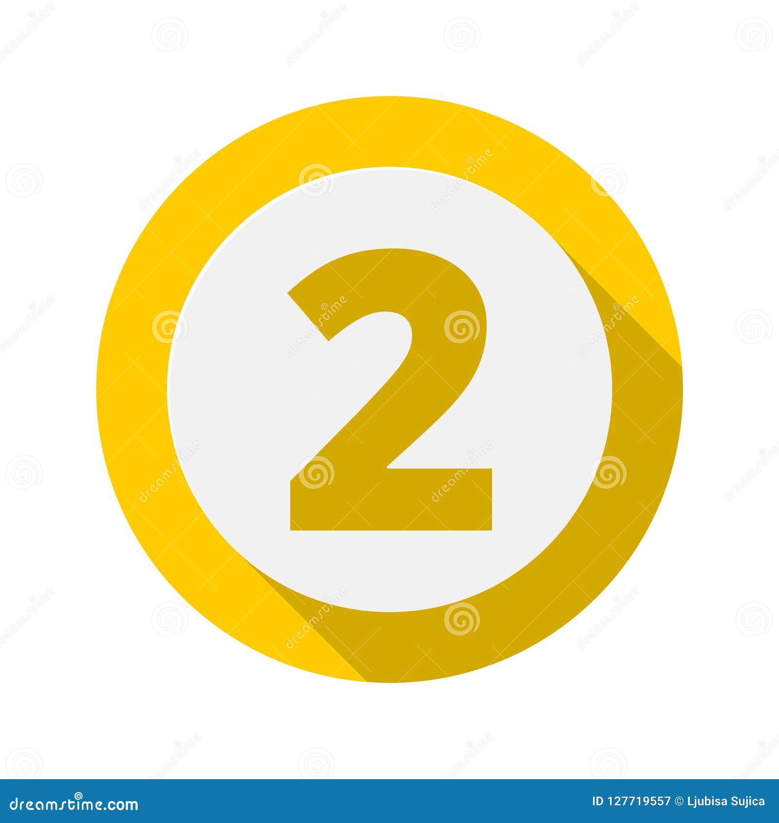 Number 2 Icon with Long Shadow Stock Vector - Illustration of media ...