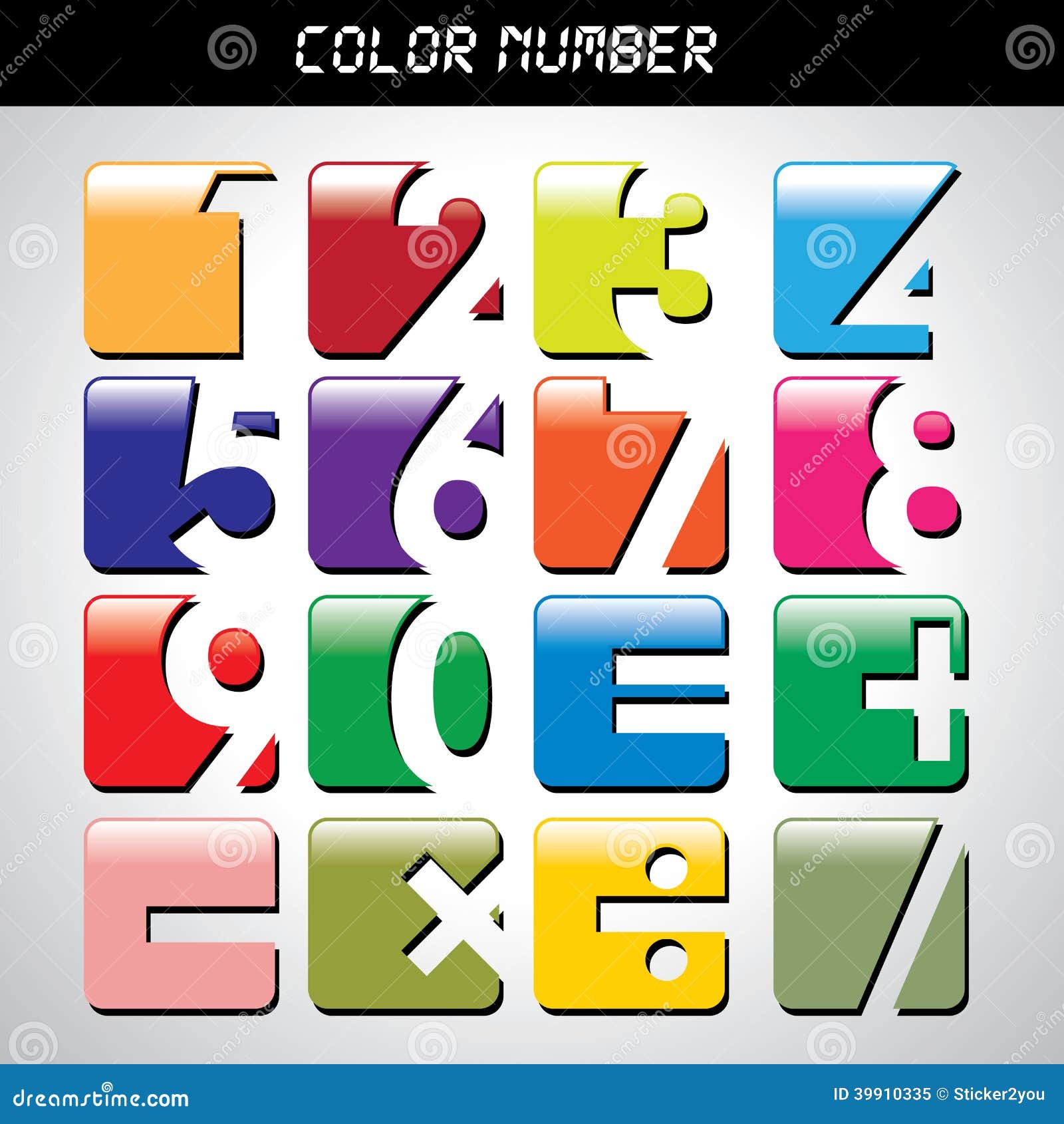 Number Set Icon Design Template Elements 3d Logo. Green And Blue ...