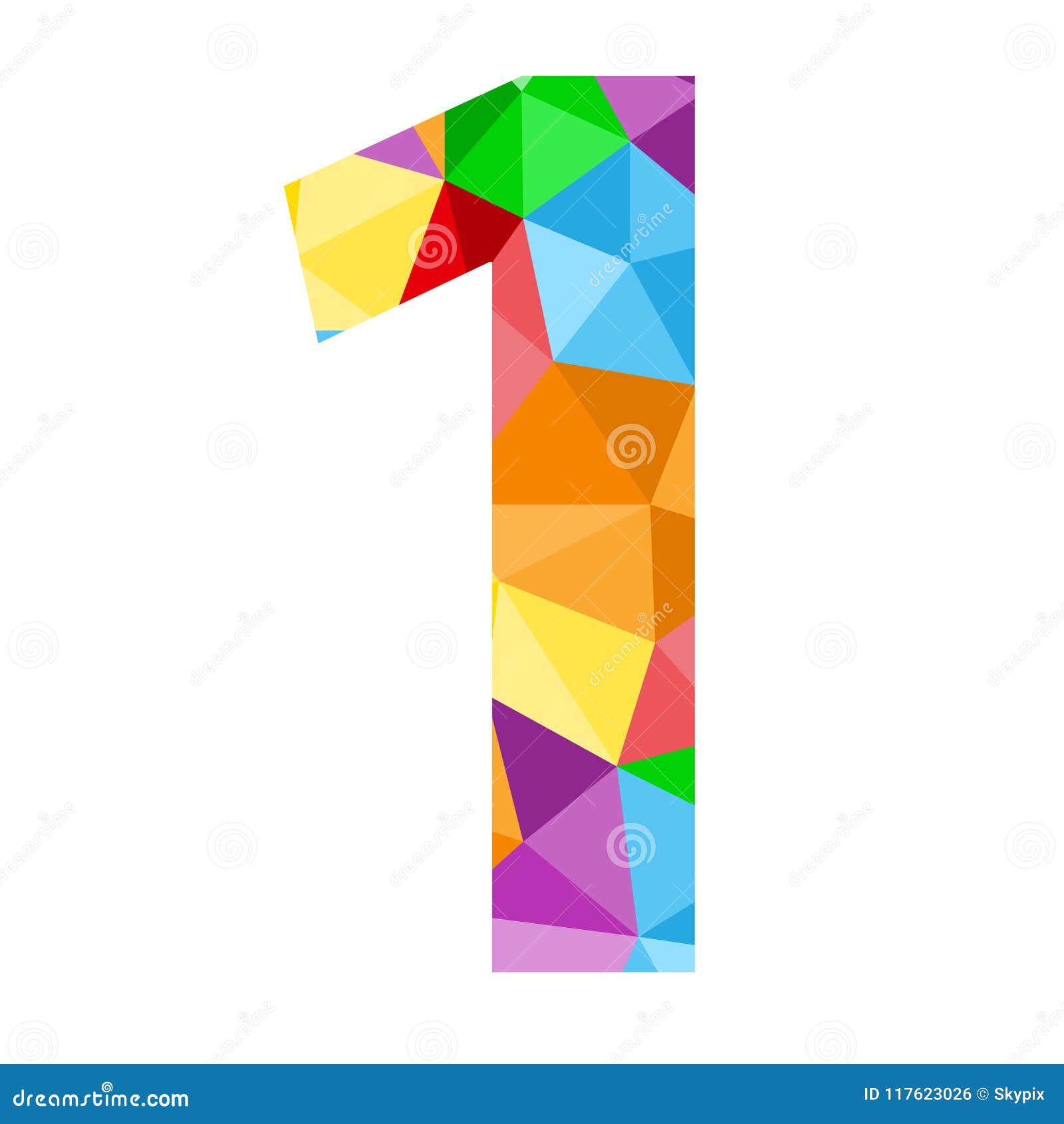 Number 1 Icon with Colorful Polygon Pattern Stock Vector - Illustration ... Number 1 Icon with Colorful Polygon Pattern Stock Vector - Illustration ...