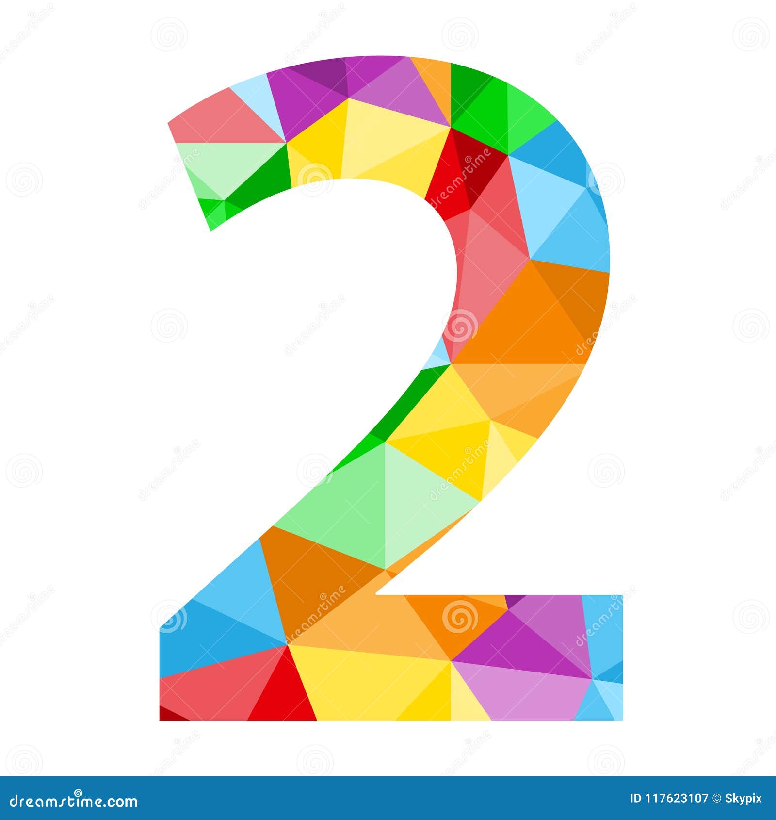 Number 2 Icon with Colorful Polygon Pattern Stock Vector - Illustration ... Number 2 Icon with Colorful Polygon Pattern Stock Vector - Illustration ...