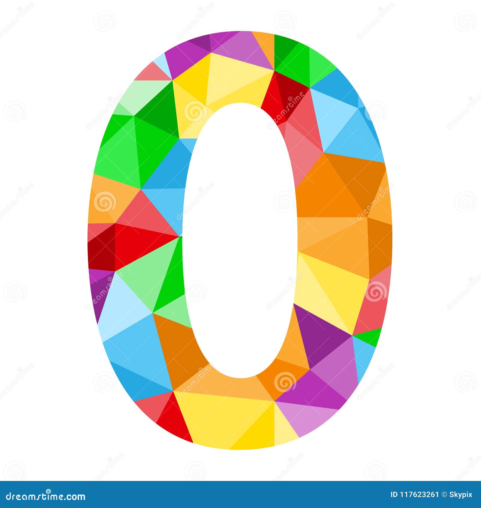 Number 0 Icon with Colorful Polygon Pattern Stock Vector - Illustration ...