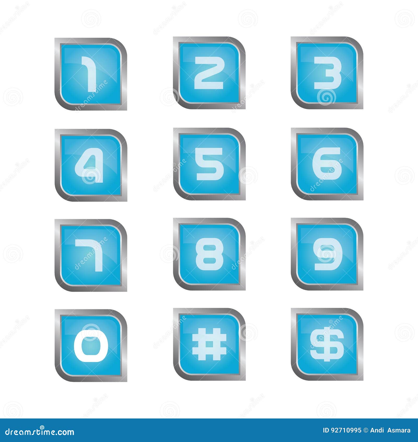 Number Icon Set stock vector. Illustration of seven, sophisticated ...