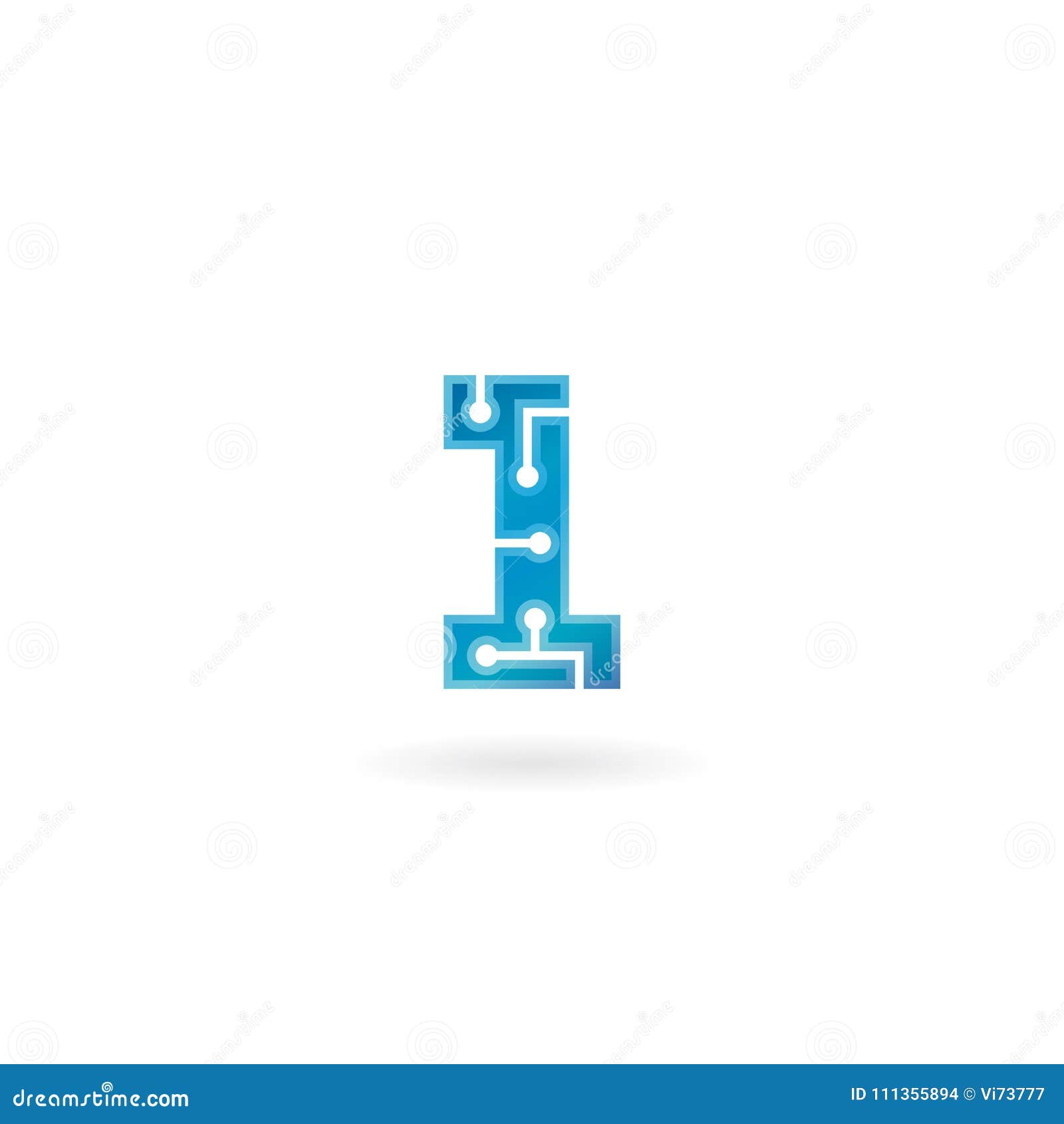 Number 1 Icon. Technology Smart One Logo, Computer and Data Related ...