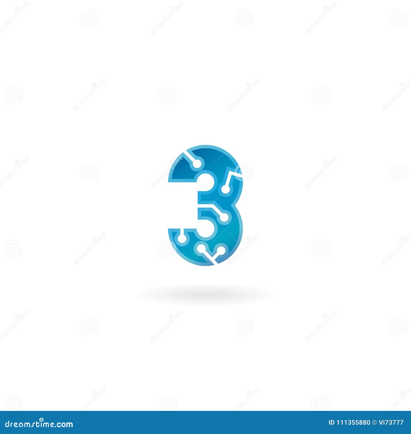 Number 3 Icon. Technology Smart Three Logo, Computer and Data Related ...