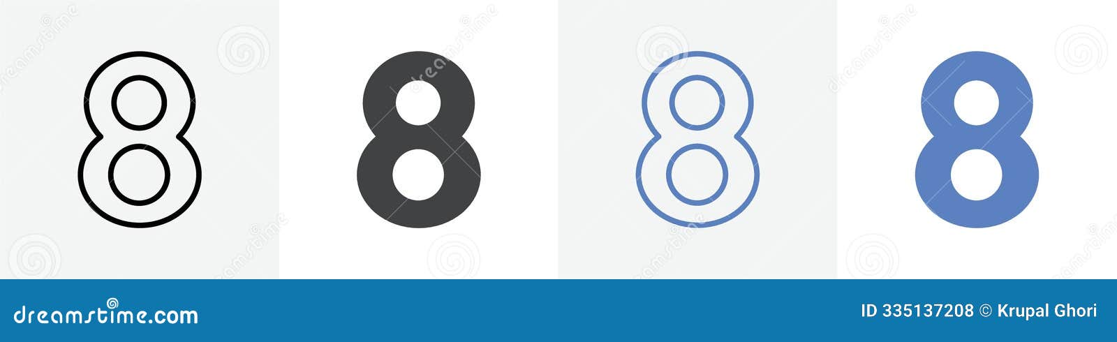 Number 8 Icon Vector Set Use for Web Ui or App Stock Vector ...
