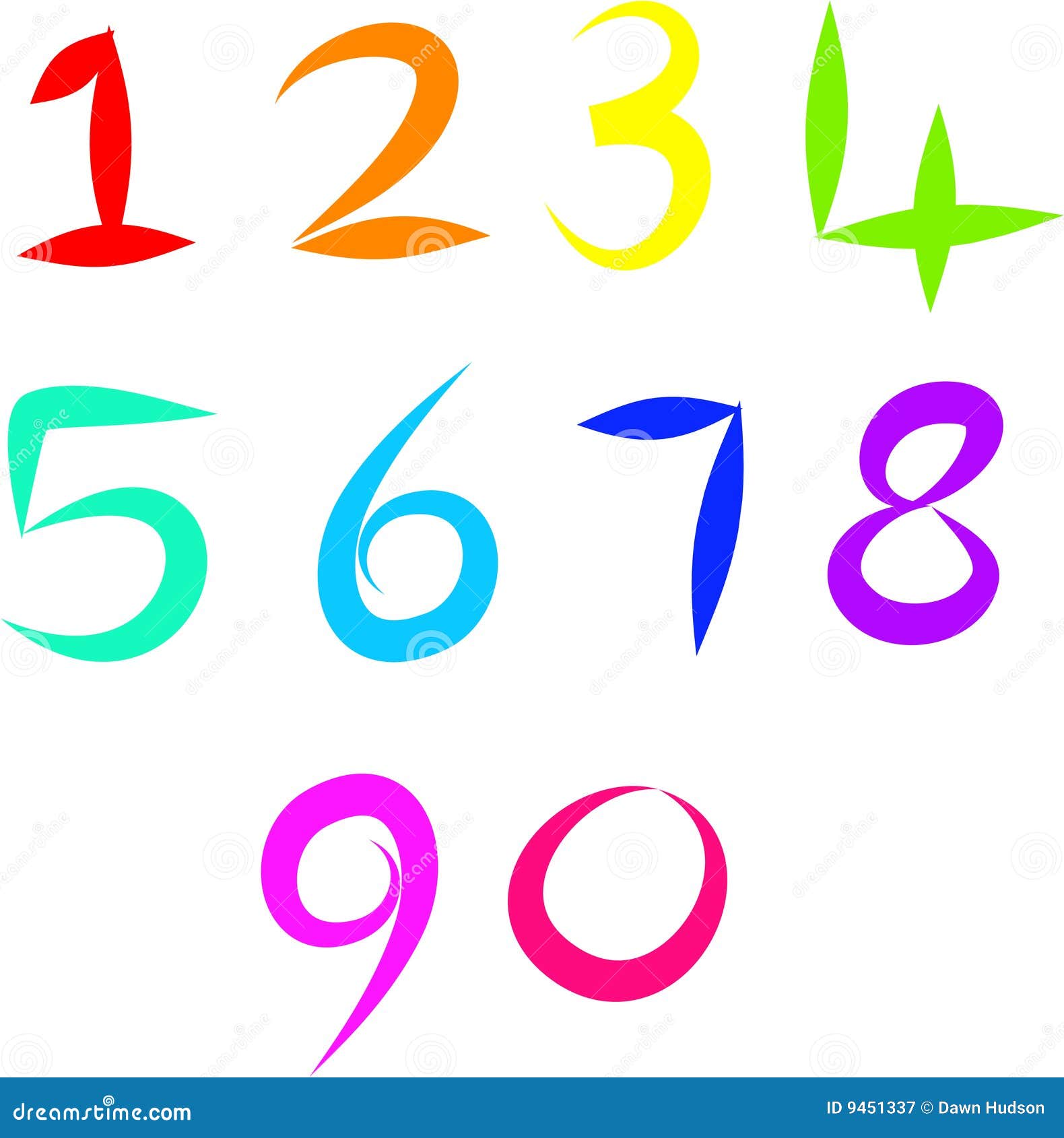 Number icons stock vector. Illustration of sketch, learning - 9451337