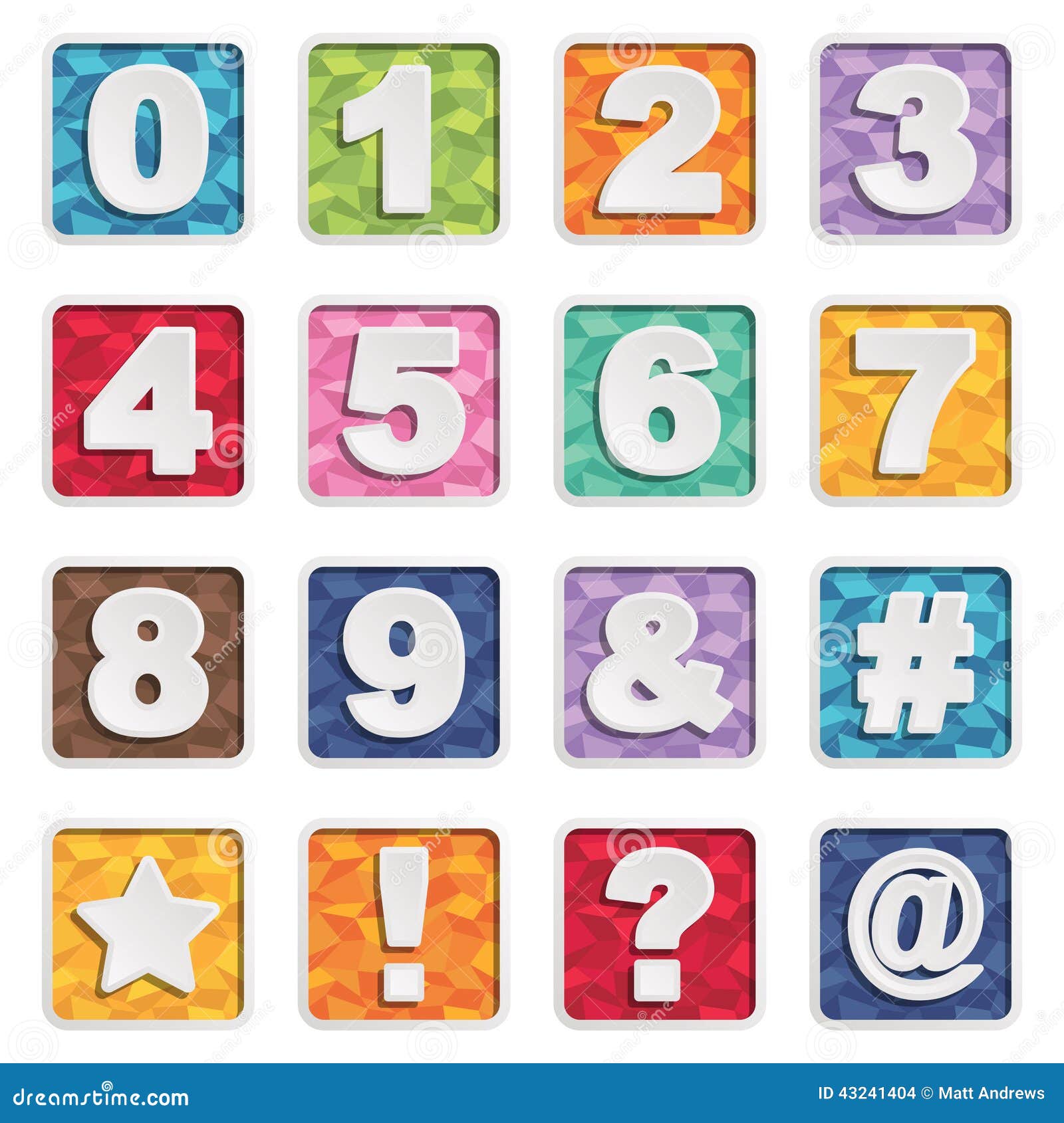 Number icons stock vector. Illustration of ampersand - 43241404