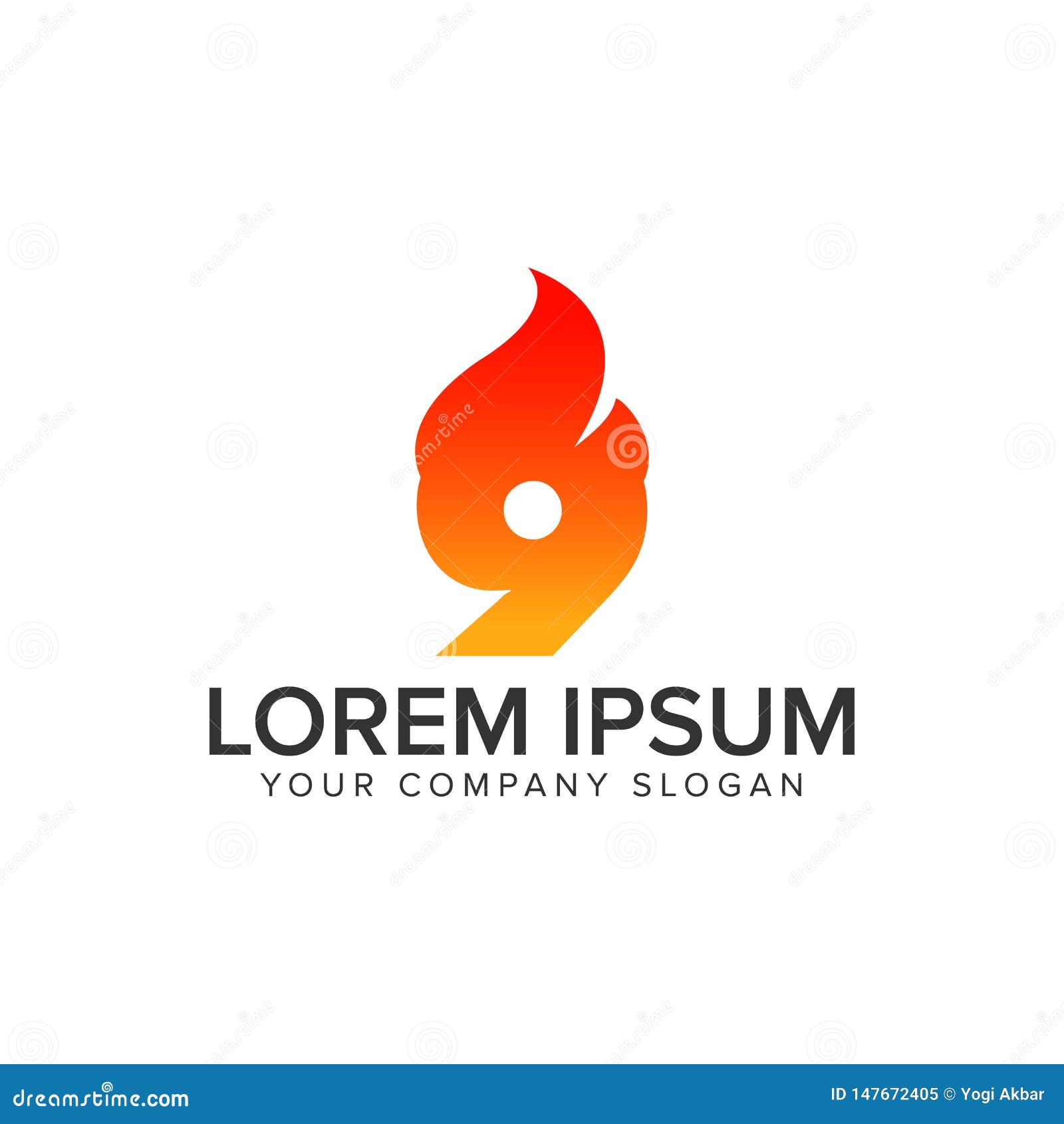 Number 9 Ignition Flame Logo Design Concept Template. Fully Editable ...