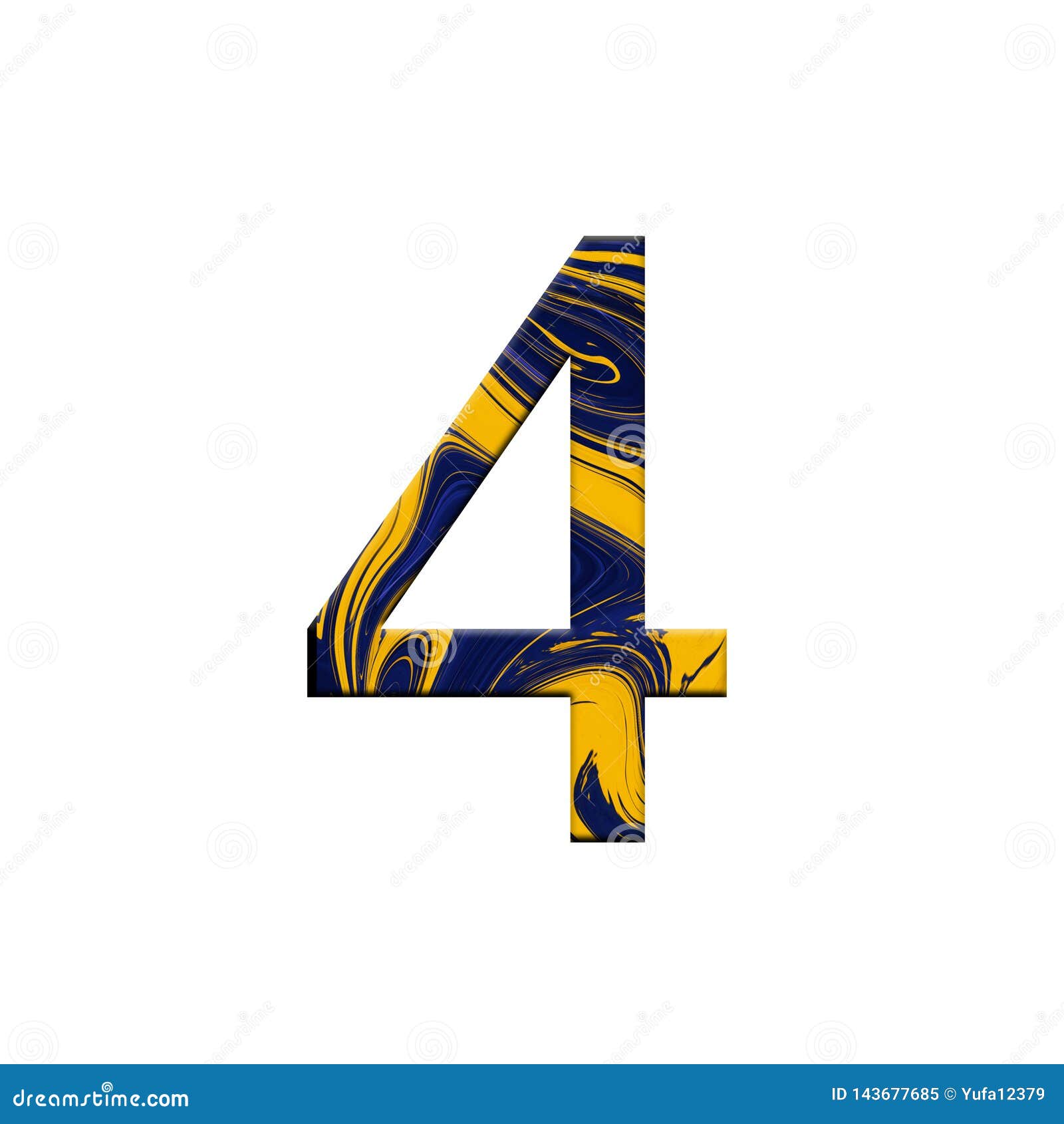 Number 4 Illustration . Creative Synthwave Cyberpunk Elements. Isolated ...