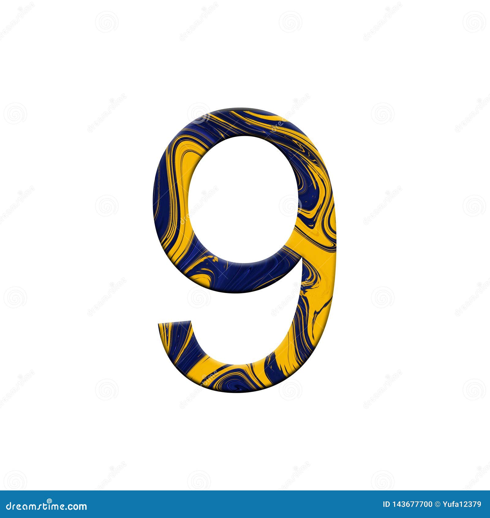 Number 9 Illustration . Creative Synthwave Cyberpunk Elements. Isolated ...