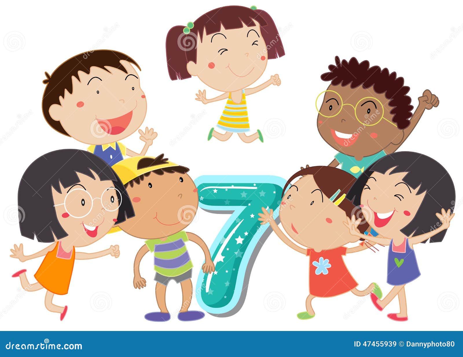 Number 7 stock vector. Illustration of digit, countable - 47455939