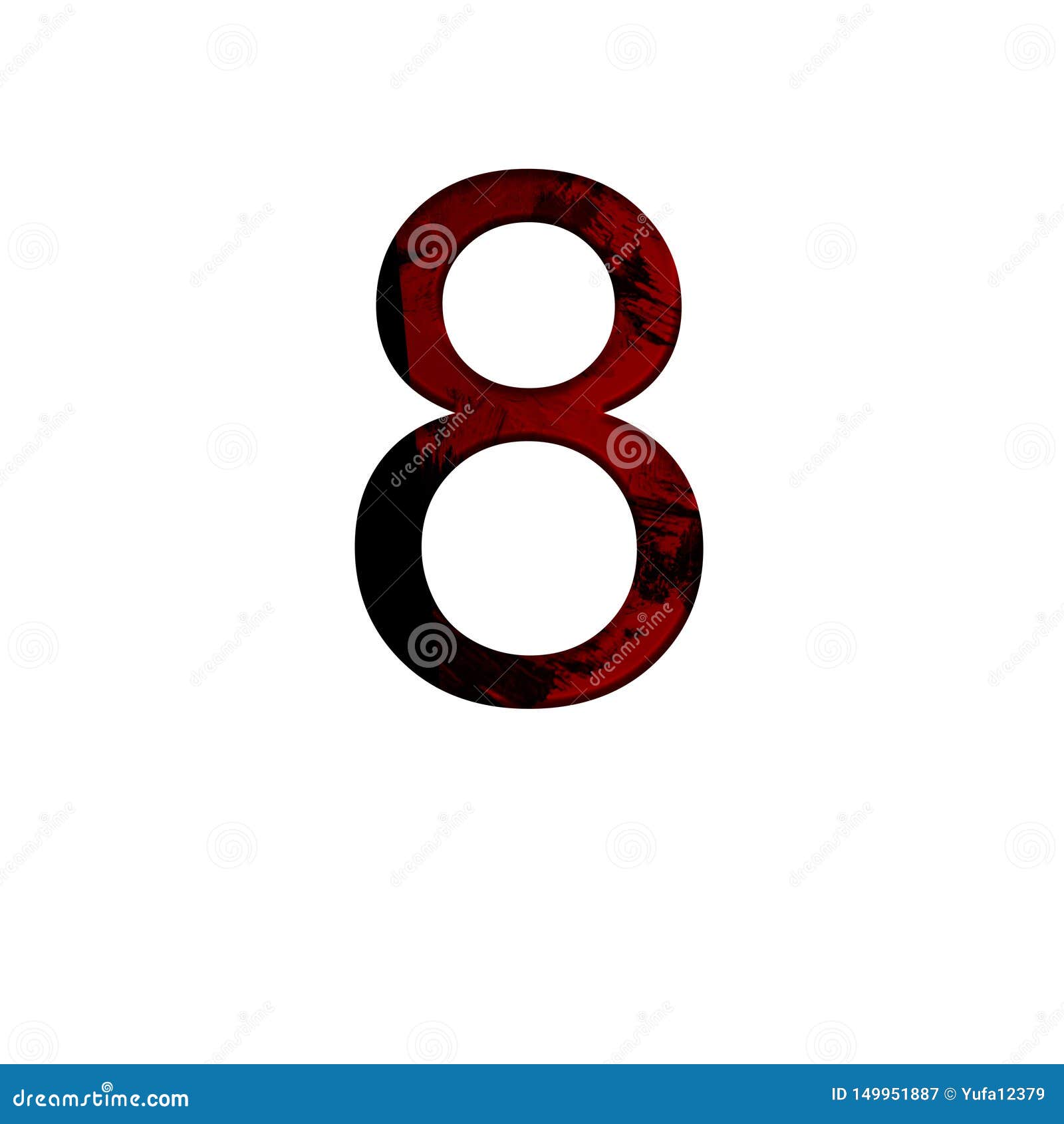 Number 8 Illustration on Isolated White Background.Abstract Alphabet ...