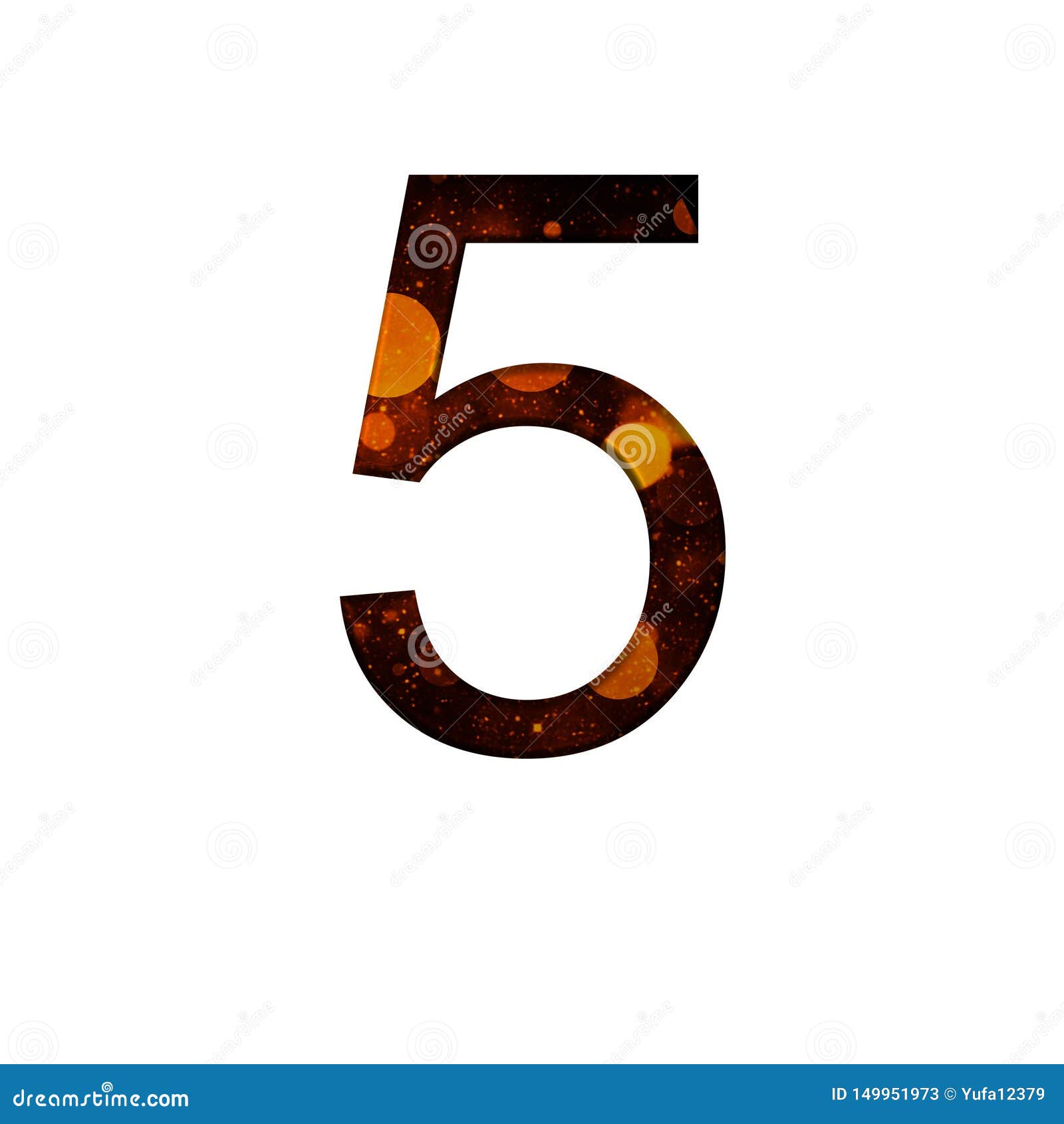 Number 5 Illustration on Isolated White Background.Abstract Alphabet ...