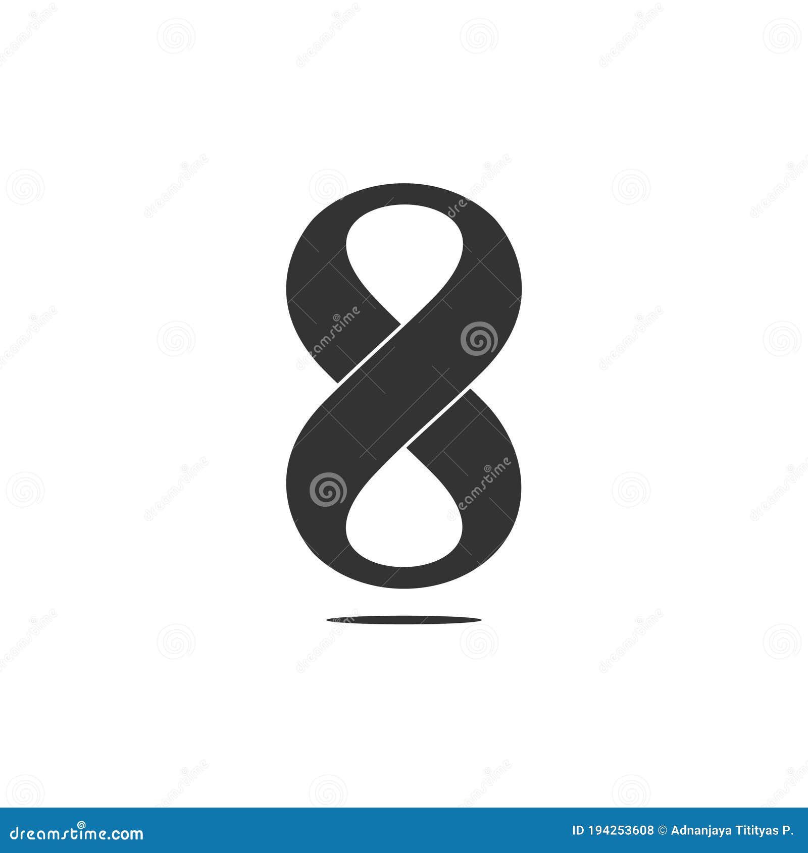 Number 8 Infinity Curves Overlapping Design Symbol Logo Vector Stock ...