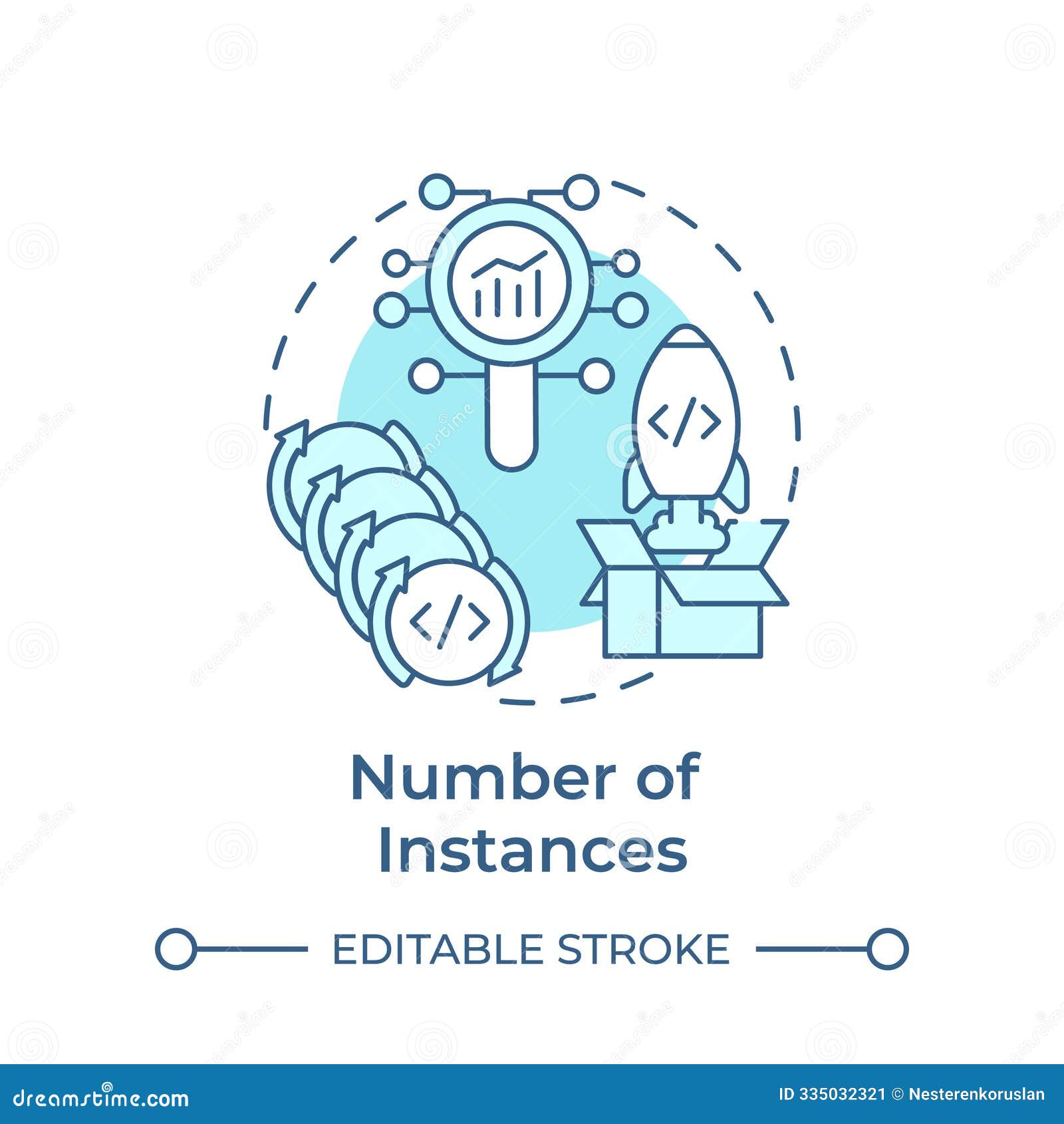 Number of Instances Soft Blue Concept Icon Stock Illustration ...