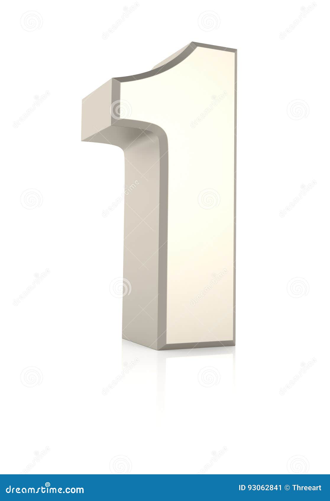 Number 1 Isolated on White Background Stock Illustration - Illustration ...