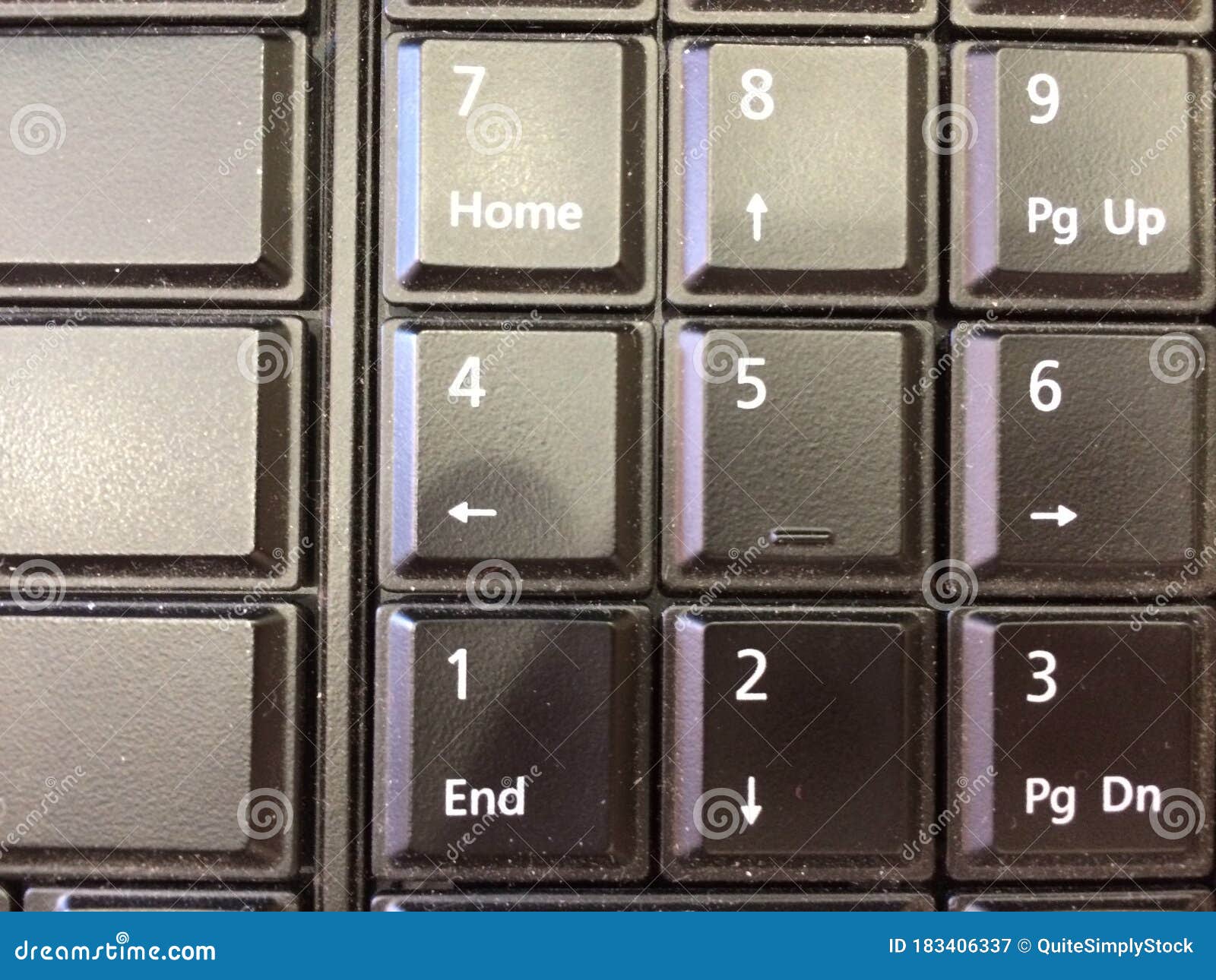 Number Keypad on Keyboard on Computer Stock Image - Image of desk ...