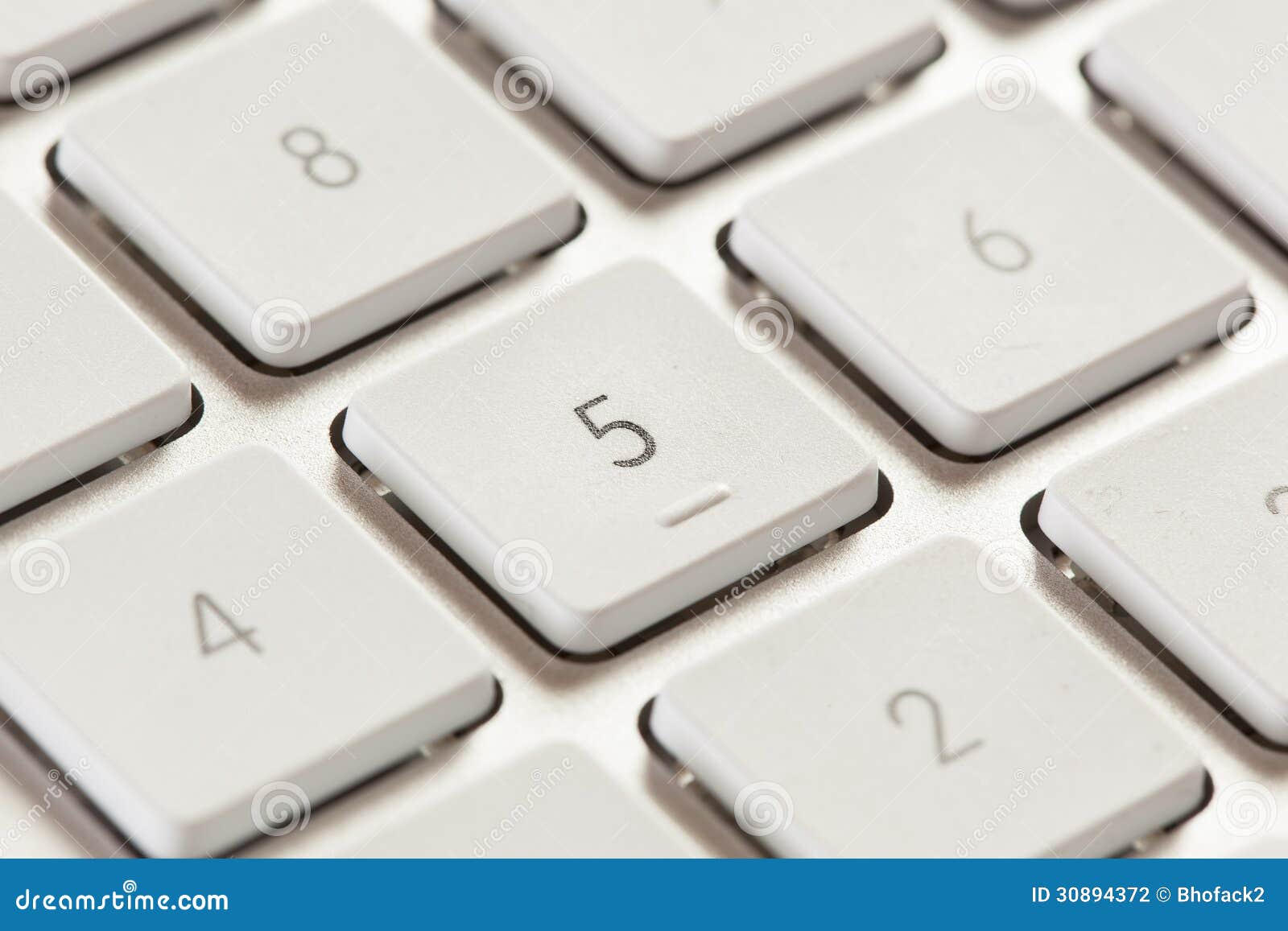 Number Keypad on a White and Grey Computer Keyboard Stock Photo - Image ...