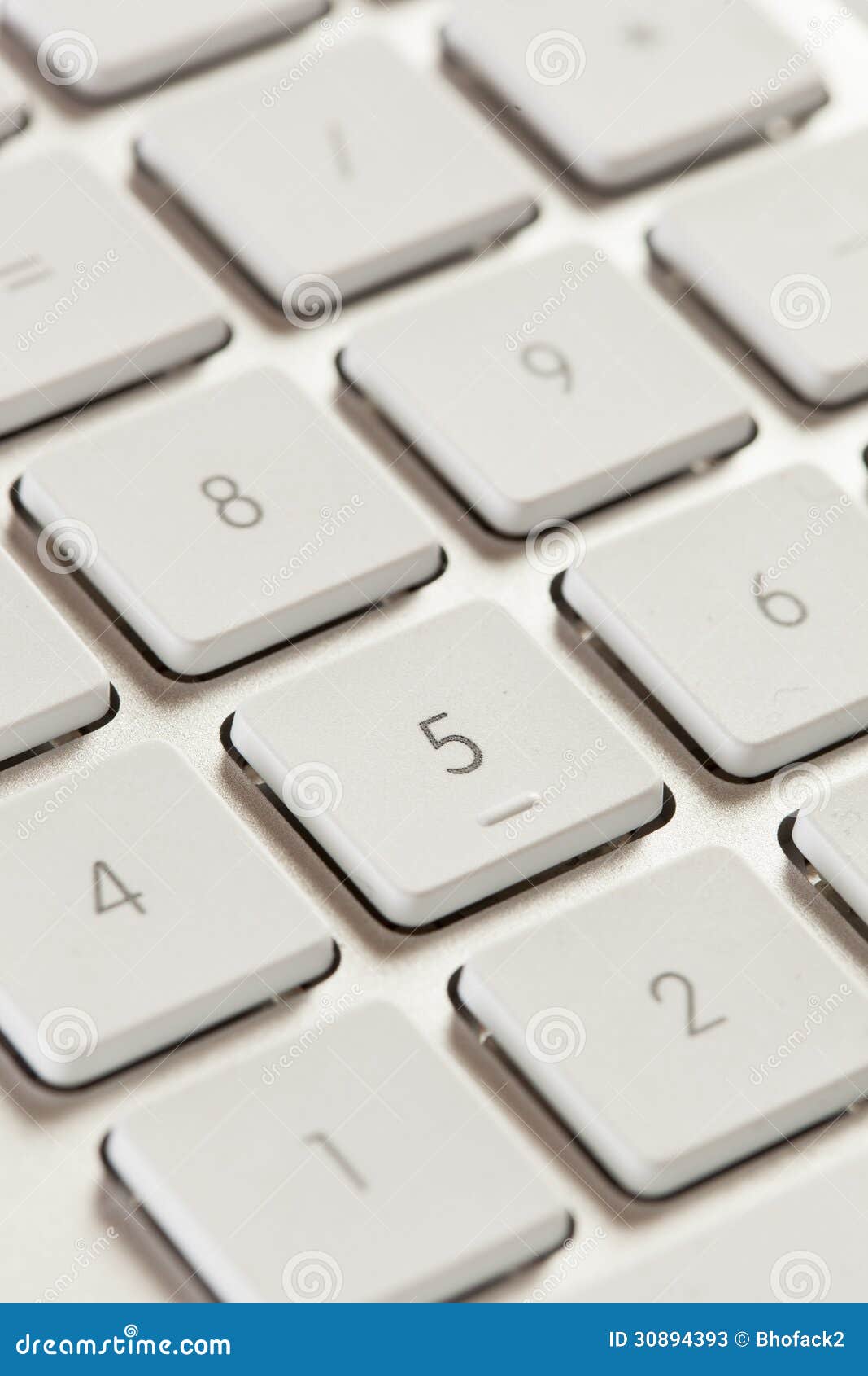 Number Keypad on a White and Grey Computer Keyboard Stock Image - Image ...