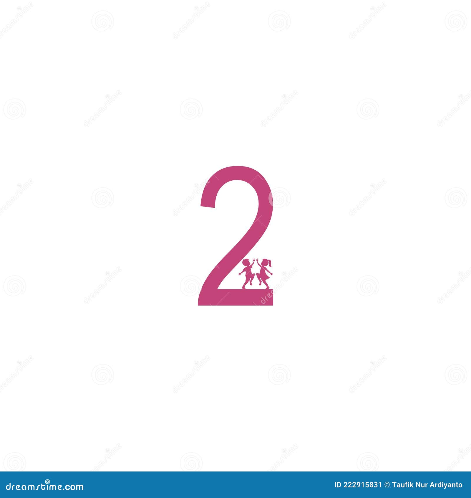 Number 2 and Kids Icon Logo Design Vector Stock Vector - Illustration ...