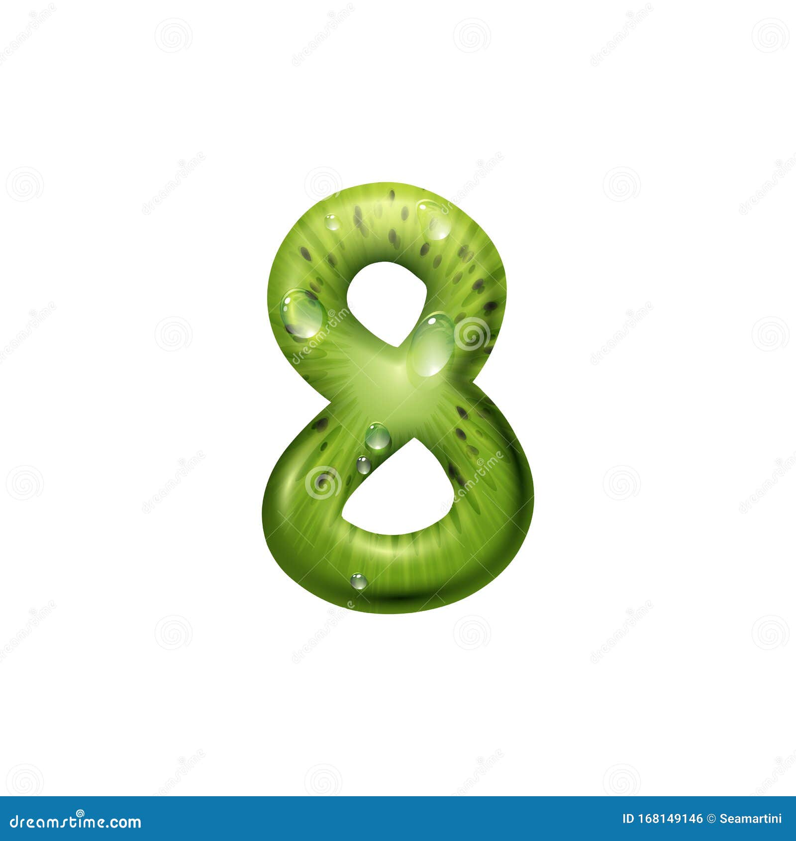 Eight Digit Figure of Kiwi Isolated Juicy Numeral Stock Vector ... Eight Digit Figure of Kiwi Isolated Juicy Numeral Stock Vector ...