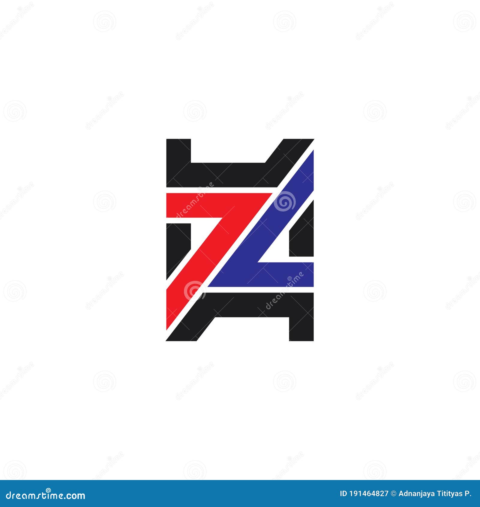 Number 7 L Opposite Arrow Square Geometric Logo Vector Stock Vector ...