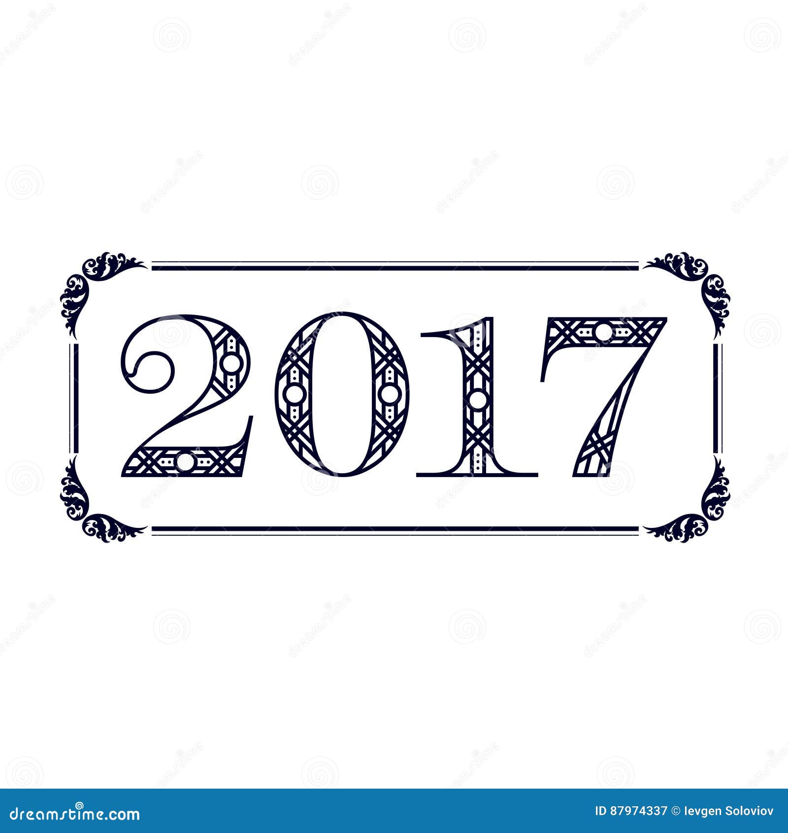 Number 2017 label stock vector. Illustration of sign - 87974337