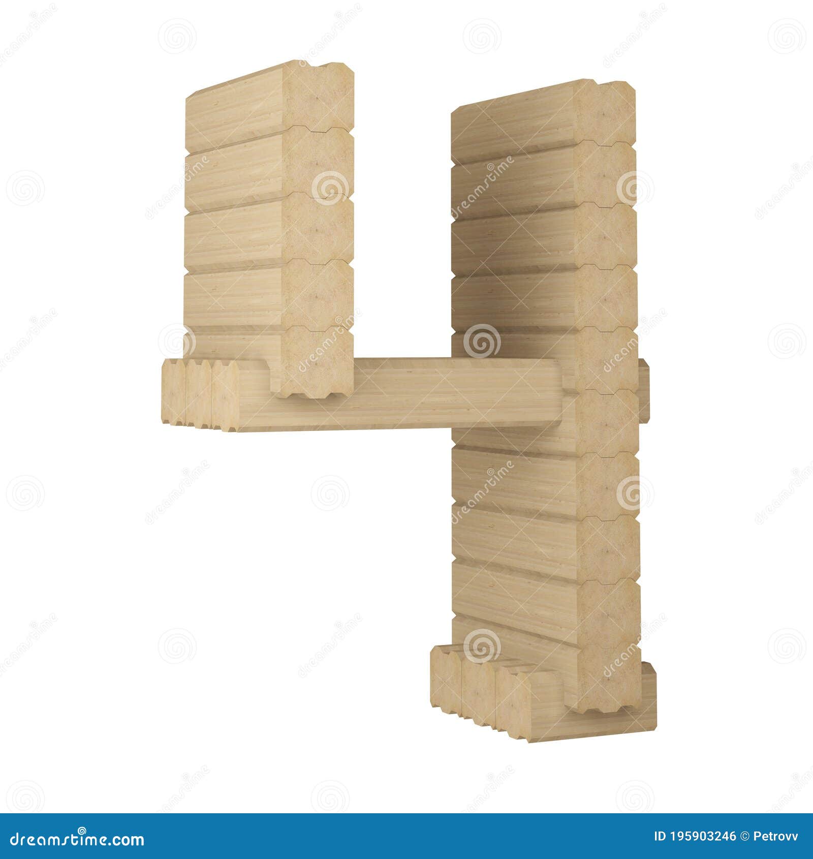 Number 4 from Laminated Veneer Lumber Stock Illustration - Illustration ...