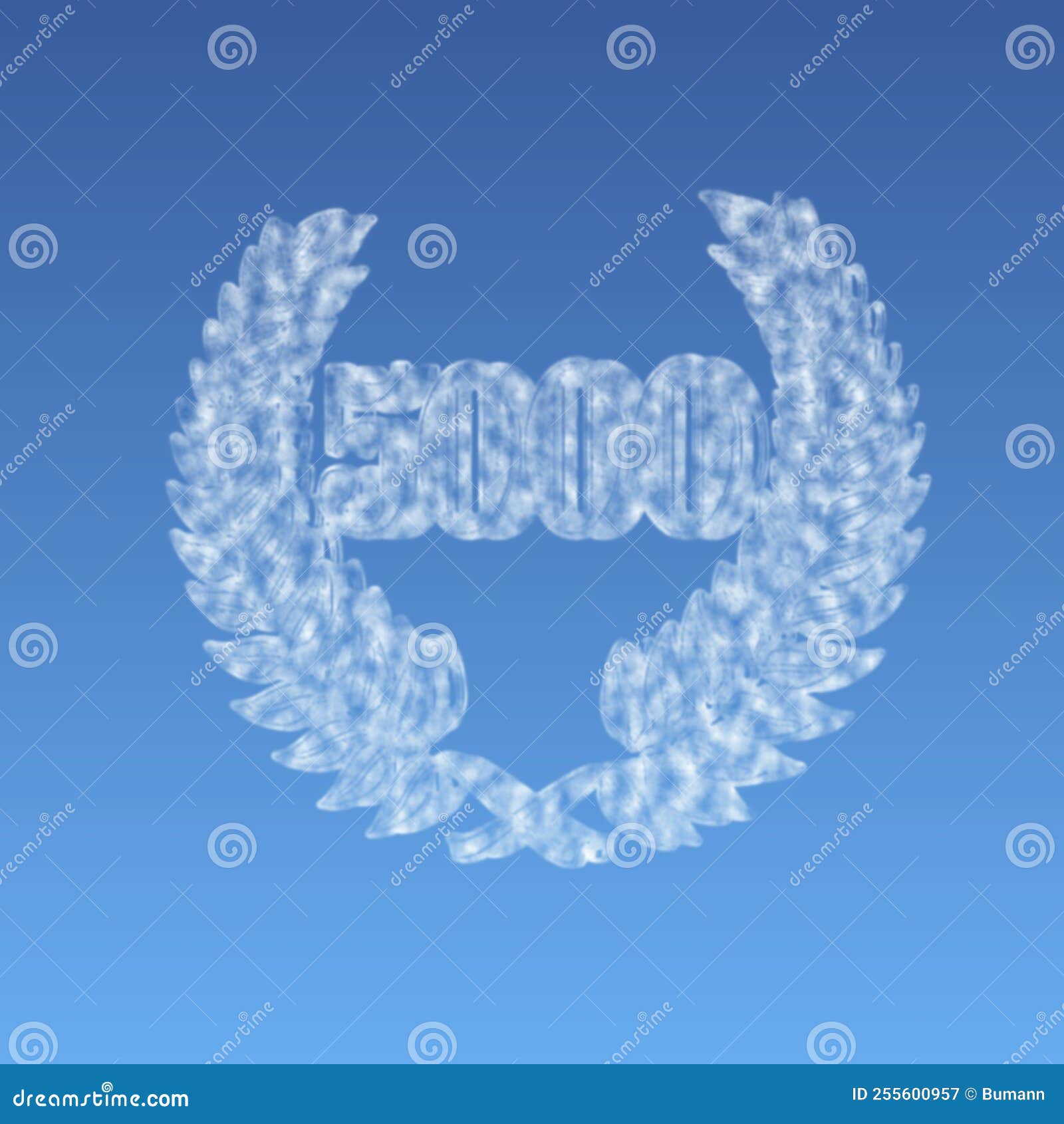 Number 5000 with Laurel Wreath or Honor Wreath As a 3D-illustration, 3D ...