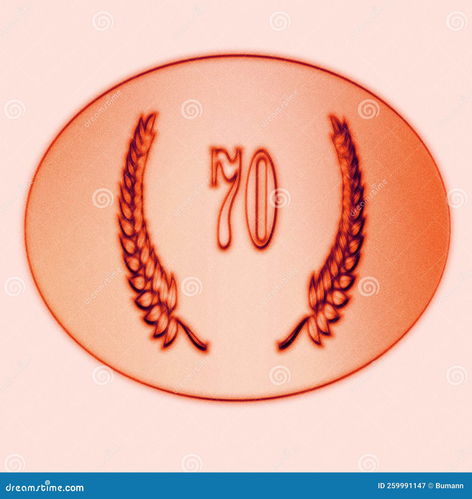 Number 70 with Laurel Wreath or Honor Wreath As a 3D-illustration, 3D ...