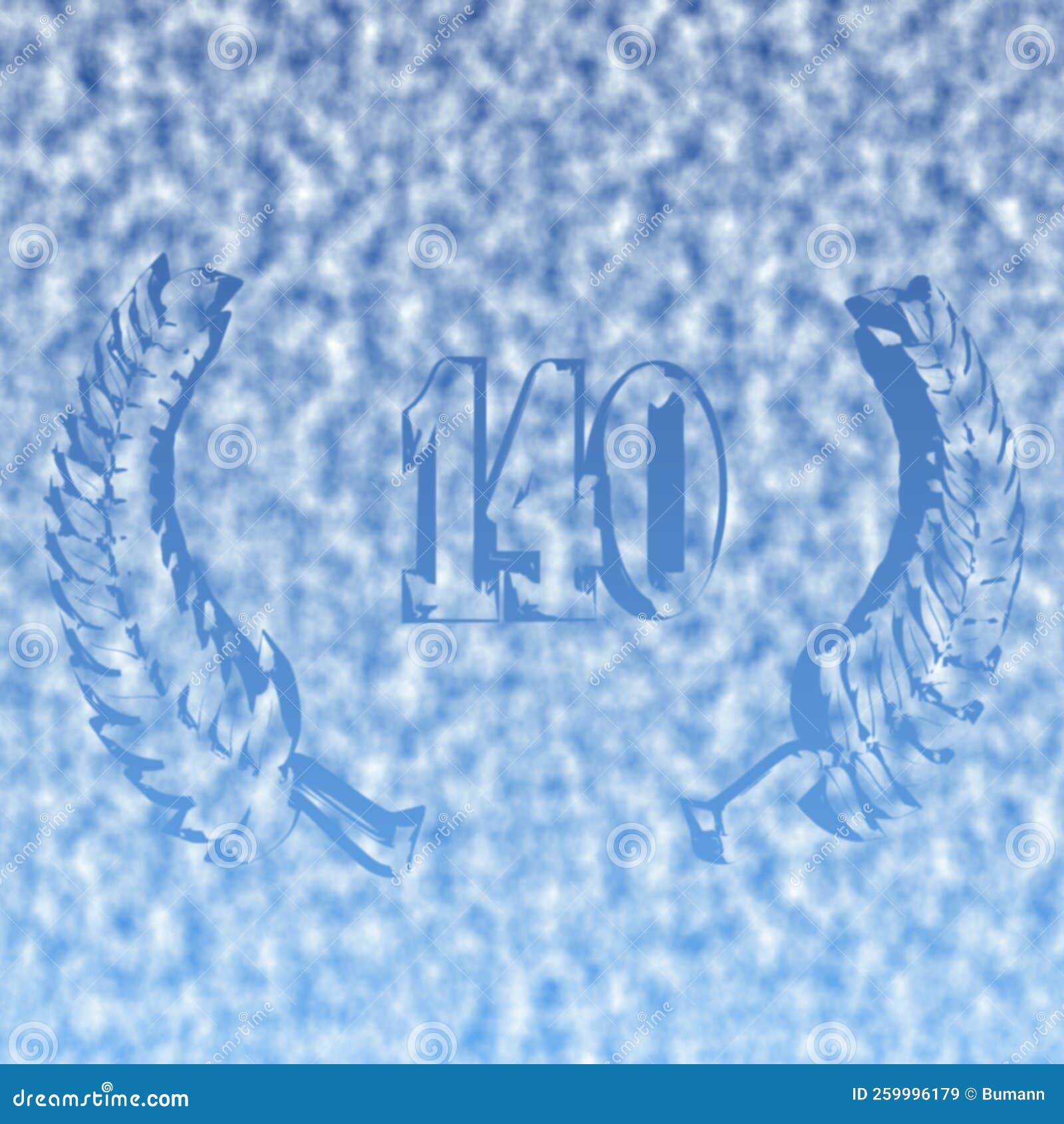 Number 140 with Laurel Wreath or Honor Wreath As a 3D-illustration, 3D ...