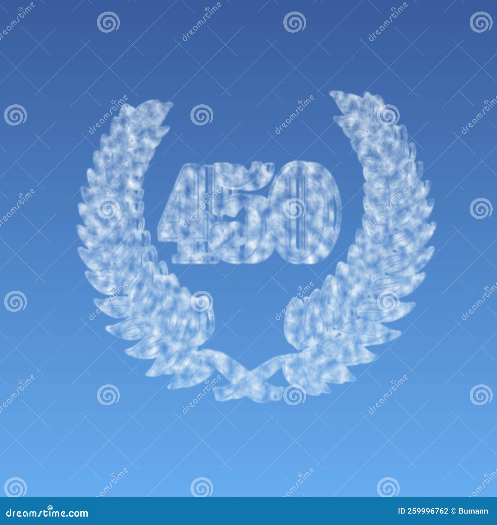 Number 450 with Laurel Wreath or Honor Wreath As a 3D-illustration, 3D ...