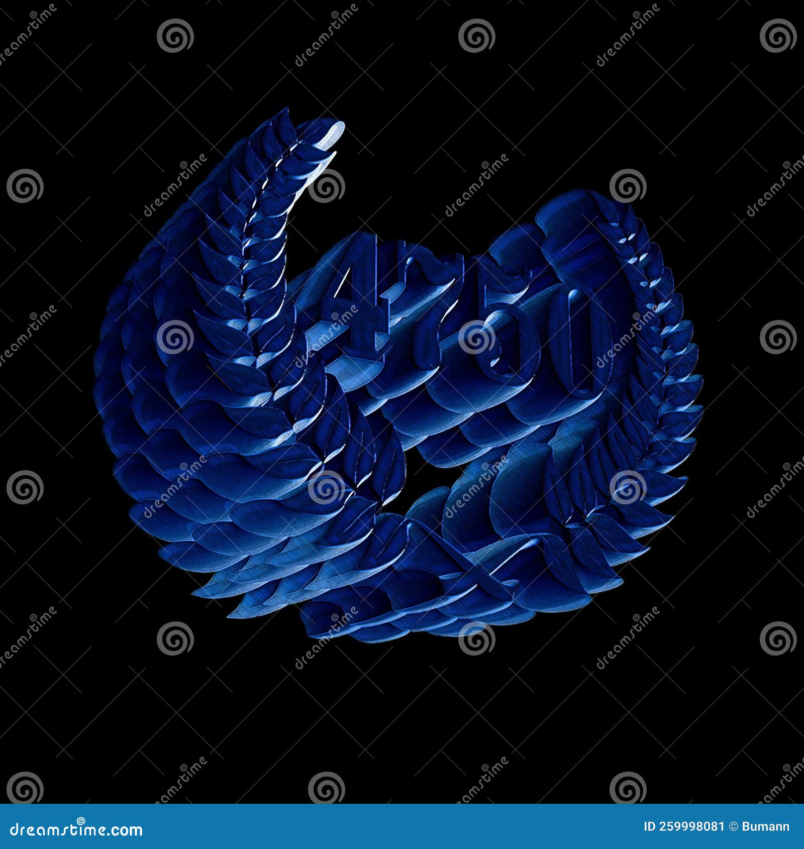 Number 4750 with Laurel Wreath or Honor Wreath As a 3D-illustration, 3D ...