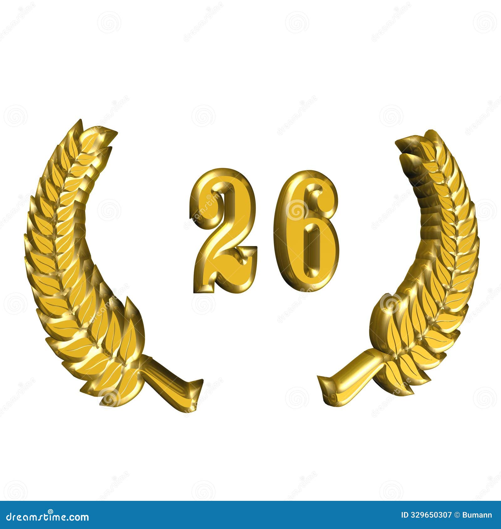 Number 185 With Laurel Wreath Or Honor Wreath As A 3D-illustration, 3D ...