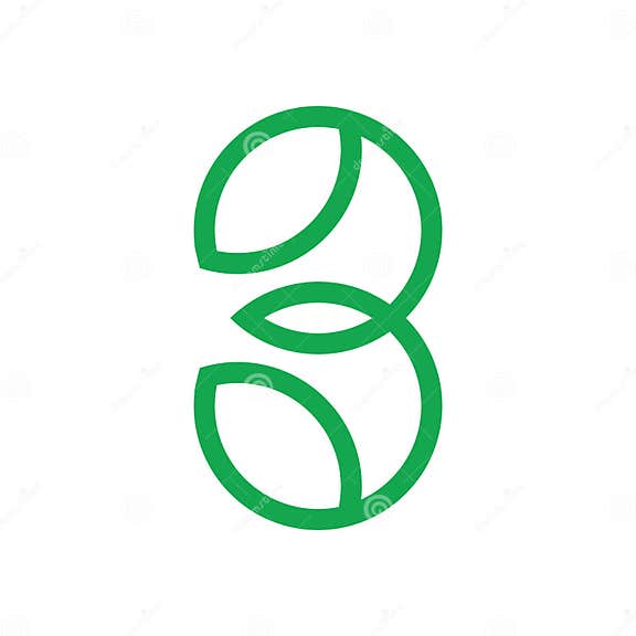 Number 3 Leaf Shape Line Geometric Logo Stock Vector - Illustration of ...