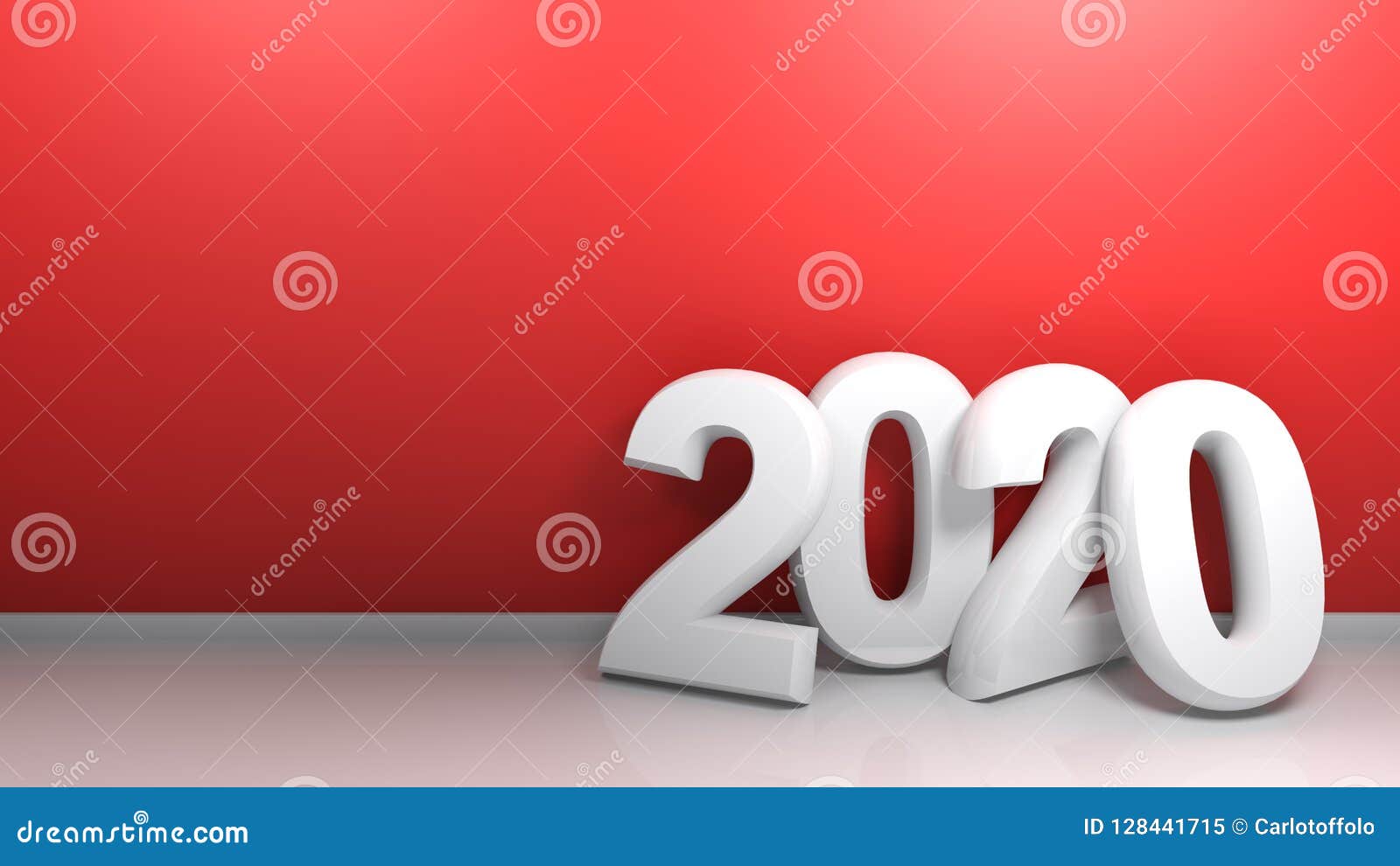 2020 At Red Wall 3d Rendering Stock Illustration Illustration Of