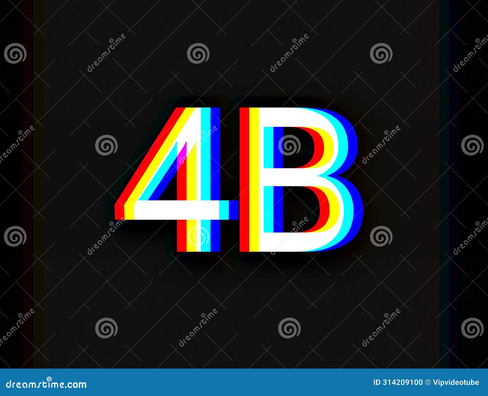 Number and Letter 4B on a Black Background Stock Illustration ...