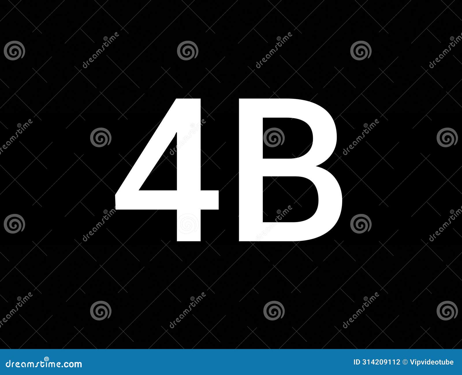 Number and Letter 4B on a Black Background Stock Illustration ...