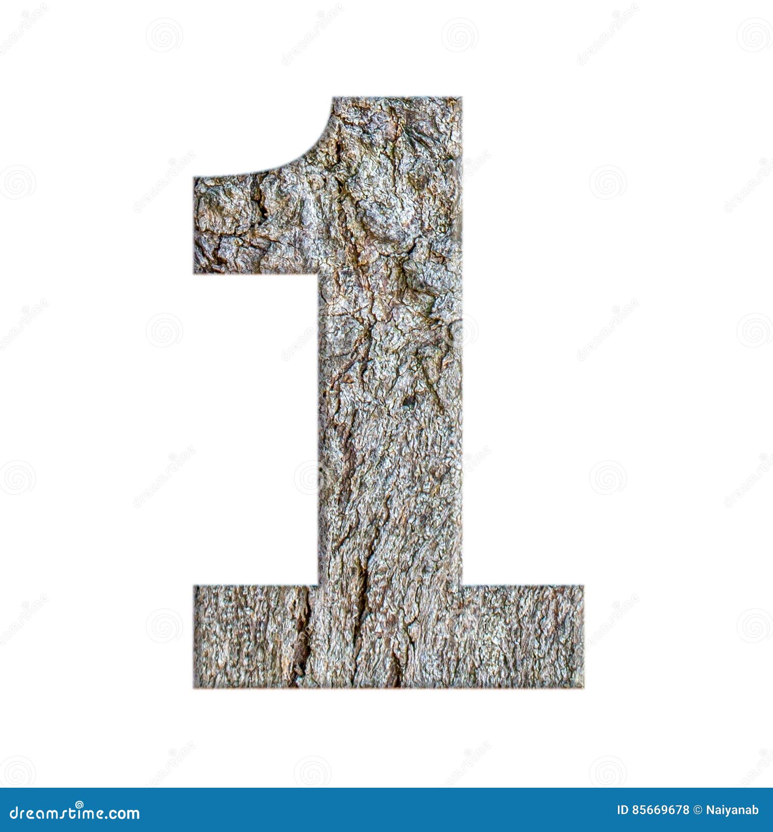 Number Letter from Bark Tree Isolated on White Background Stock Photo ...