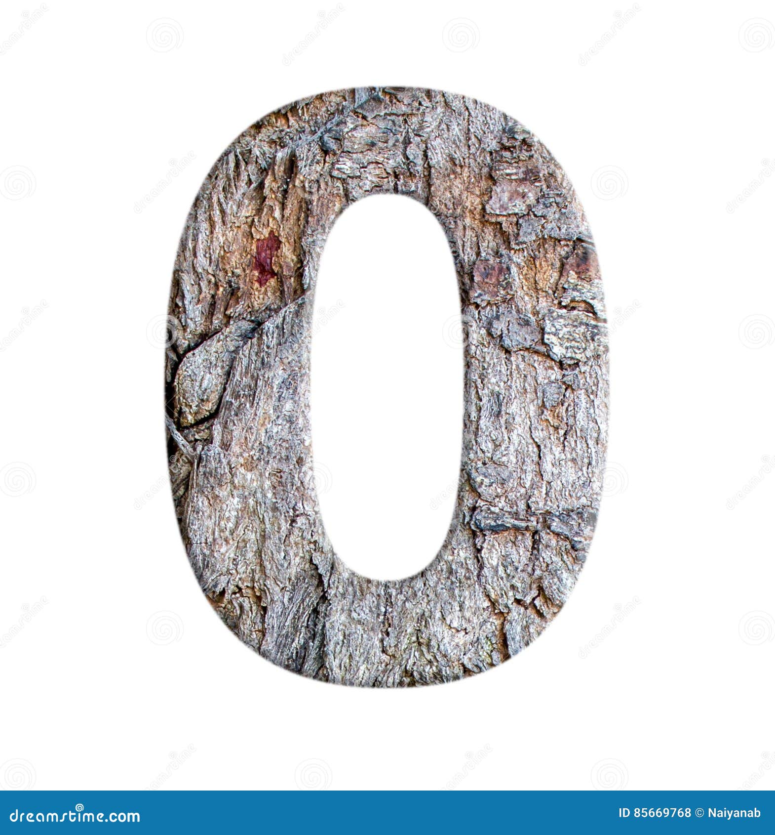 Number Letter From Bark Tree Isolated On White Background Royalty-Free ...