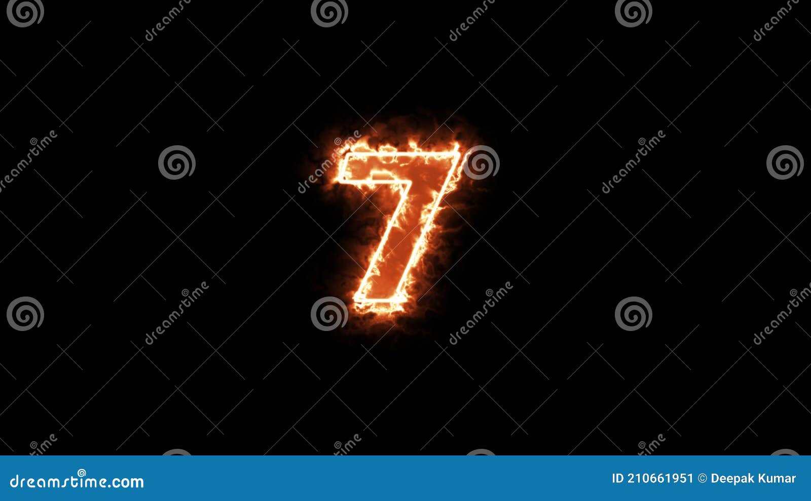 Number 7 Letter Burning or Flammable Stock Illustration - Illustration ...