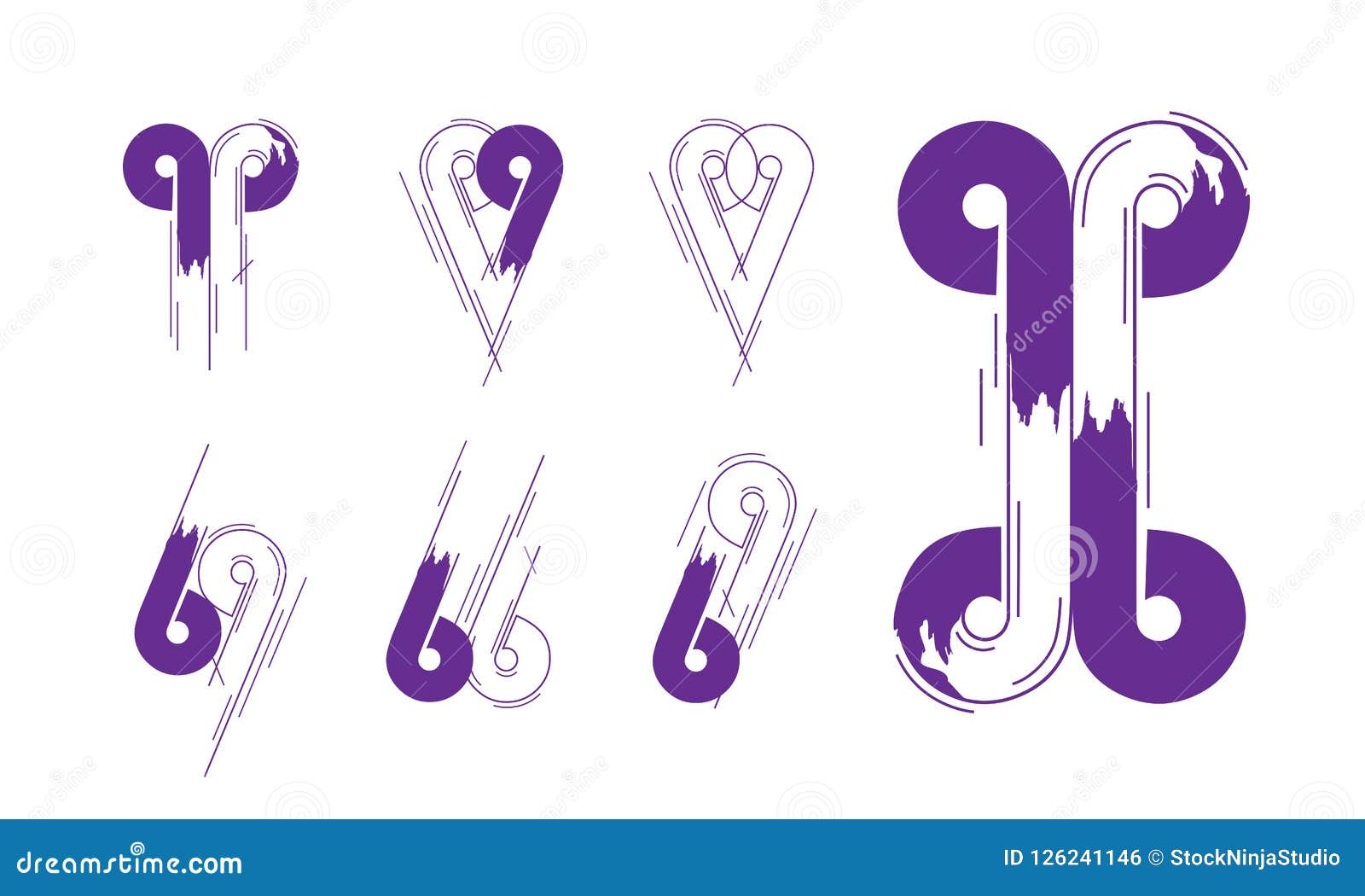 Number and Letter Creative Logotype Concept Collection in Vector ...